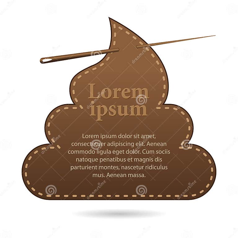 Template with Space for Text, Leather Label in the Form of a Pile of ...