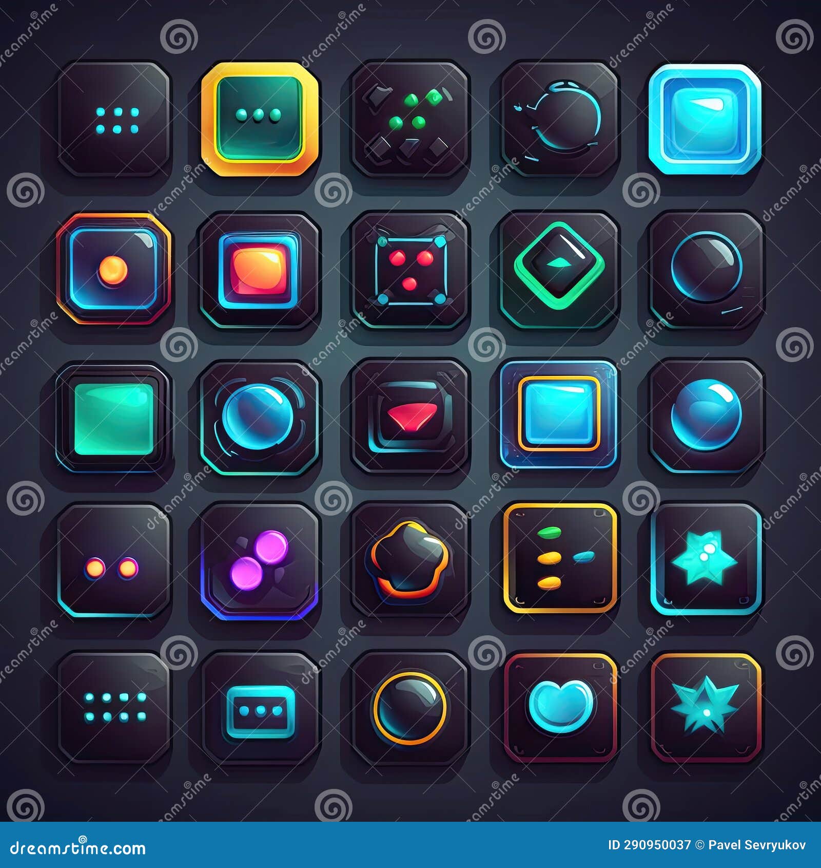 Template Square Game Button Ai Generated Stock Illustration ...