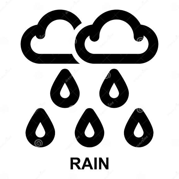 Rain, Rainy, Raining, Raindrops, Cloud, Weather, Water Outline Icon ...