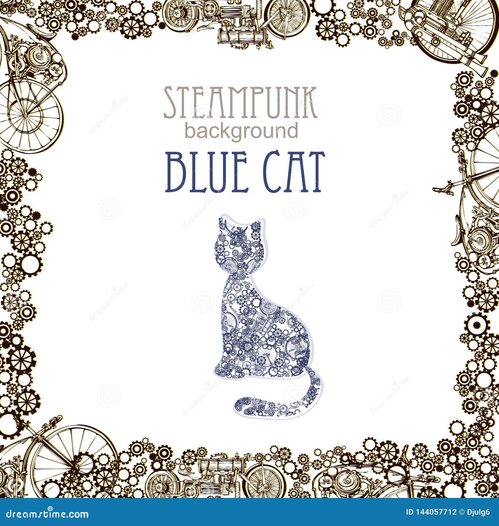 Template Steampunk Design For Card. Frame Steampunk Background. The ...
