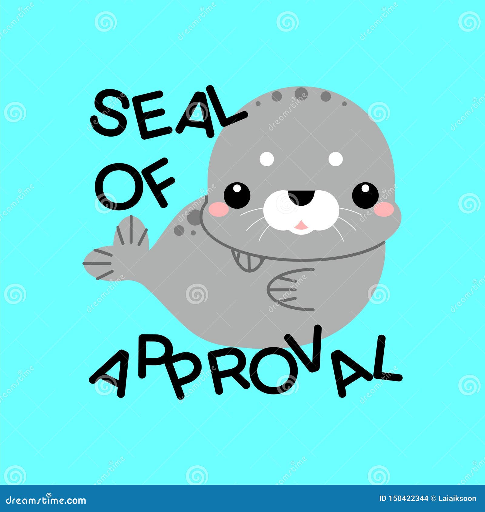 Cartoon seal of approval stock vector. Illustration of animal - 150422344