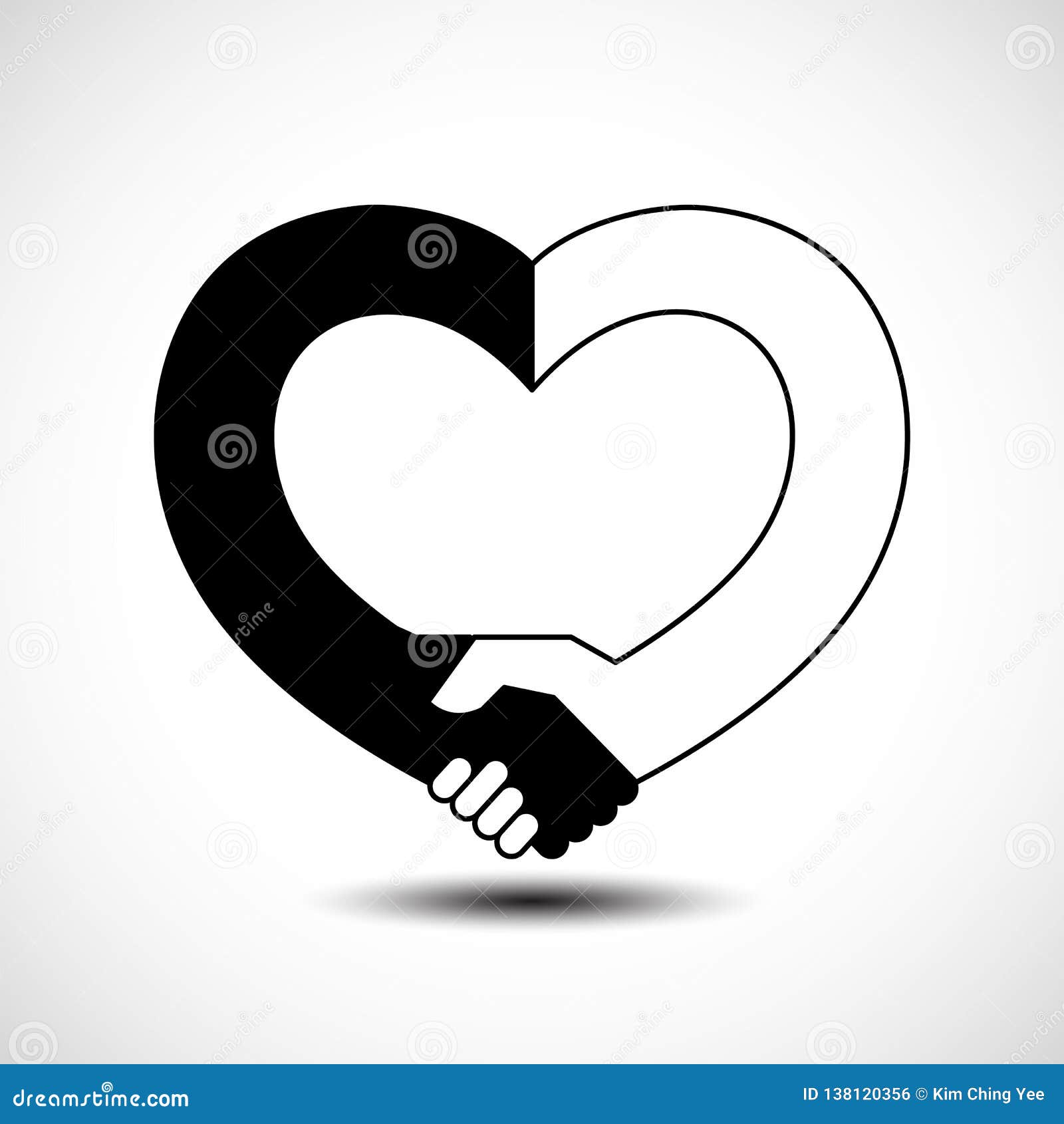 Handshake in the Form of Heart. Handshake Sympathy, Love and Friendship ...