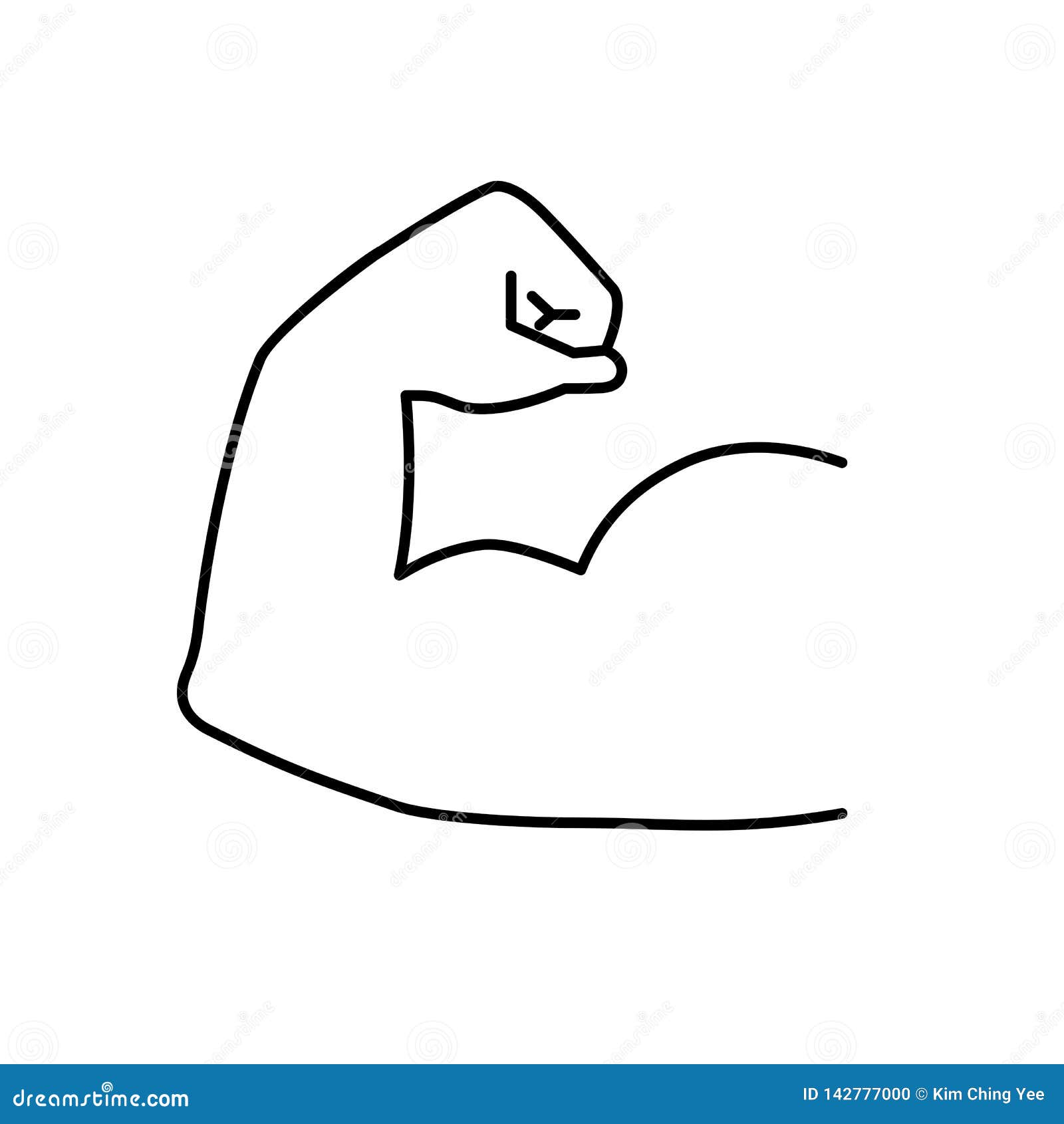 Muscle Arm Icon. Emoji Of Strong Bicep. Emoticon Of Strength In Hand ...