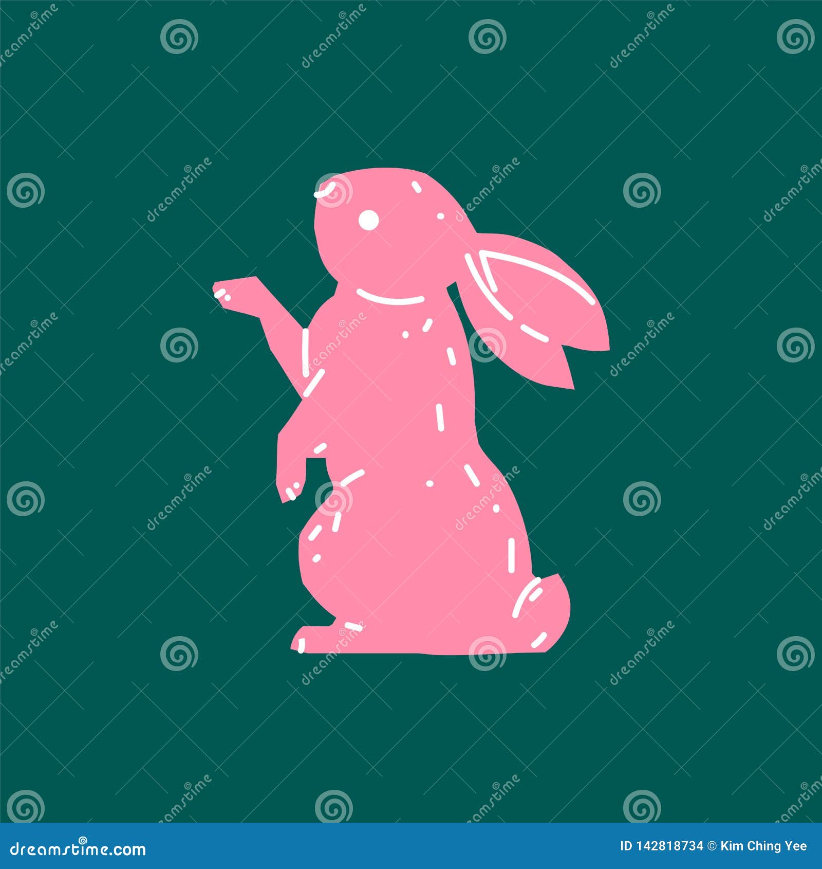 Cute Bunny Rabbit Line Art Vector Drawing, Hand Drawn Minimalism Style ...