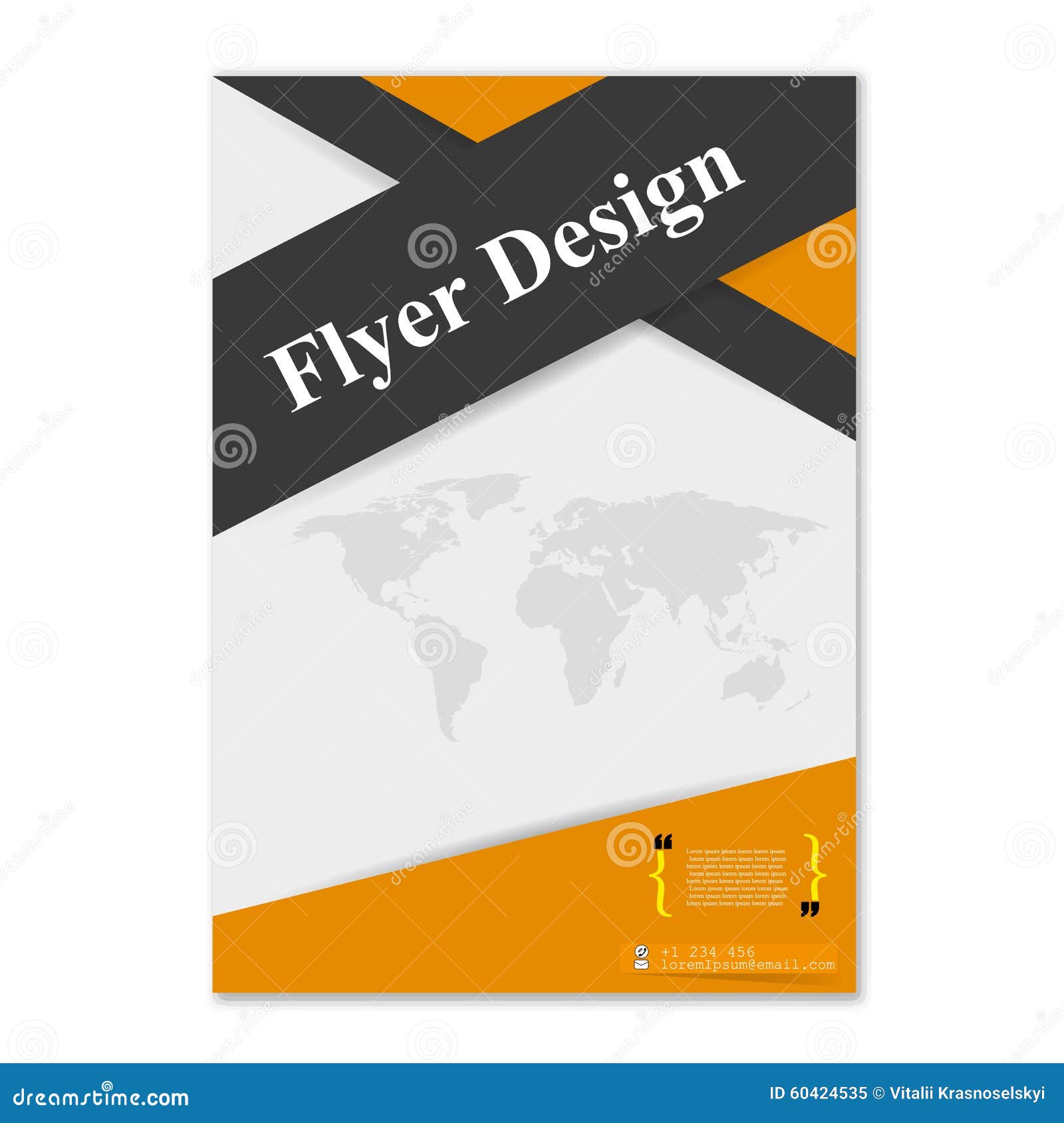 Template Stylish Brochure Cover with Shadow World Map Stock Vector ...