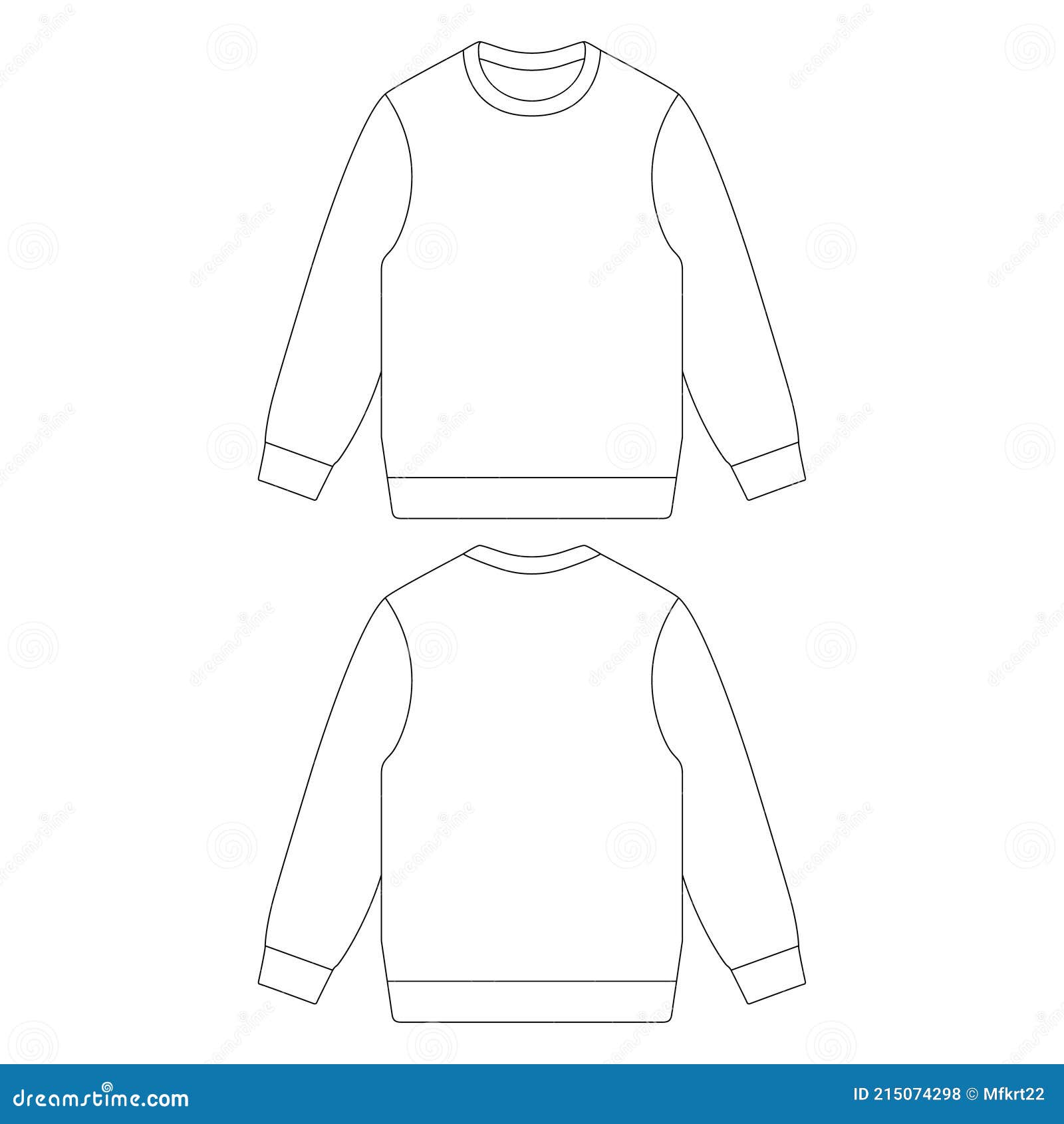 Template Sweater Vector Illustration Flat Sketch Design Stock Vector ...