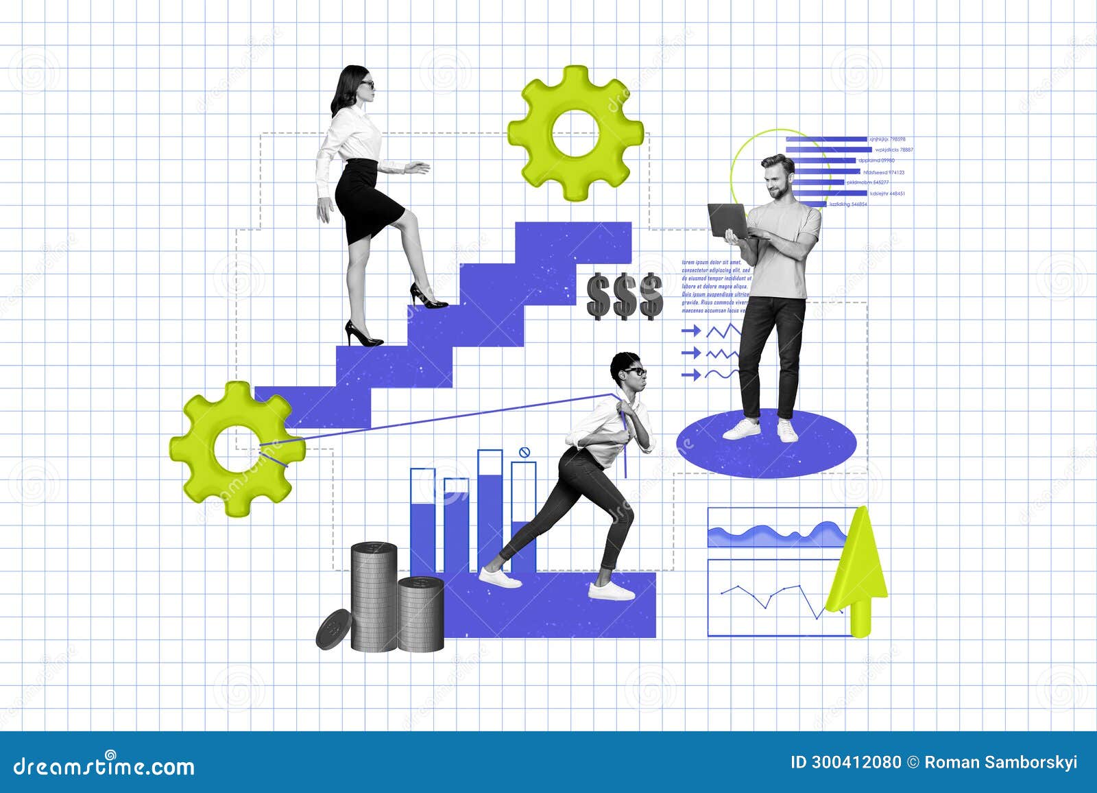Template of Teamwork Concept Collage Financial Analytics Control Spends ...