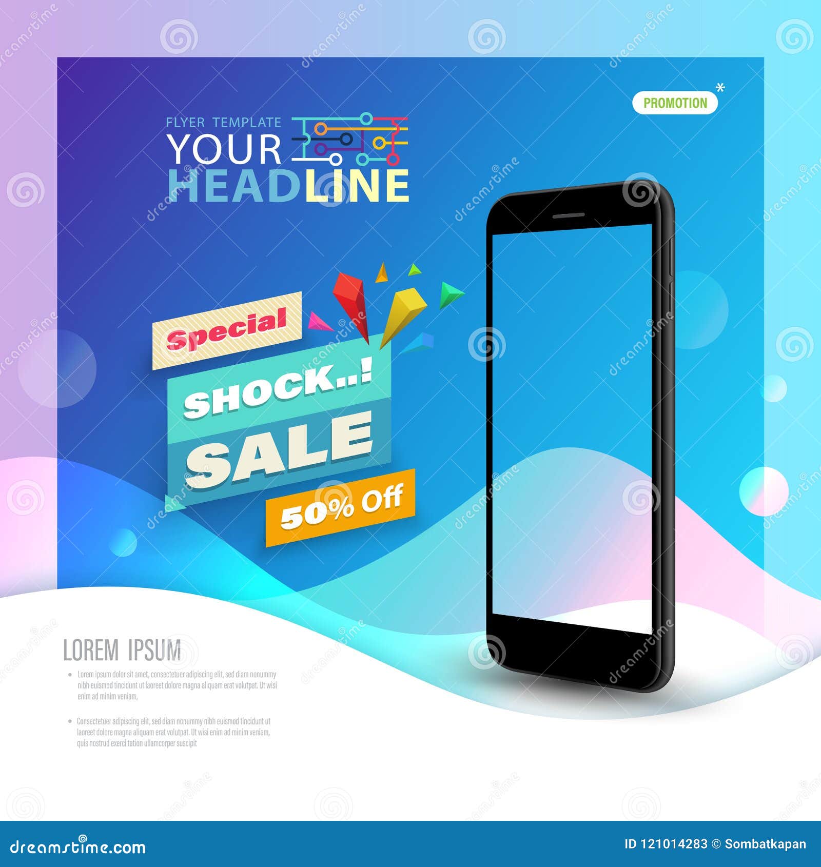 Template Technology with Smartphone Stock Vector - Illustration of ...