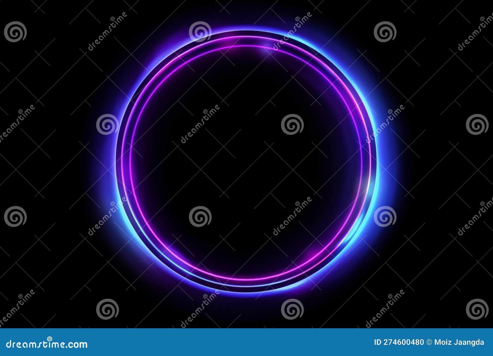Template for Text Blue and Purple Neon Glowing Glare Circle with Rays ...