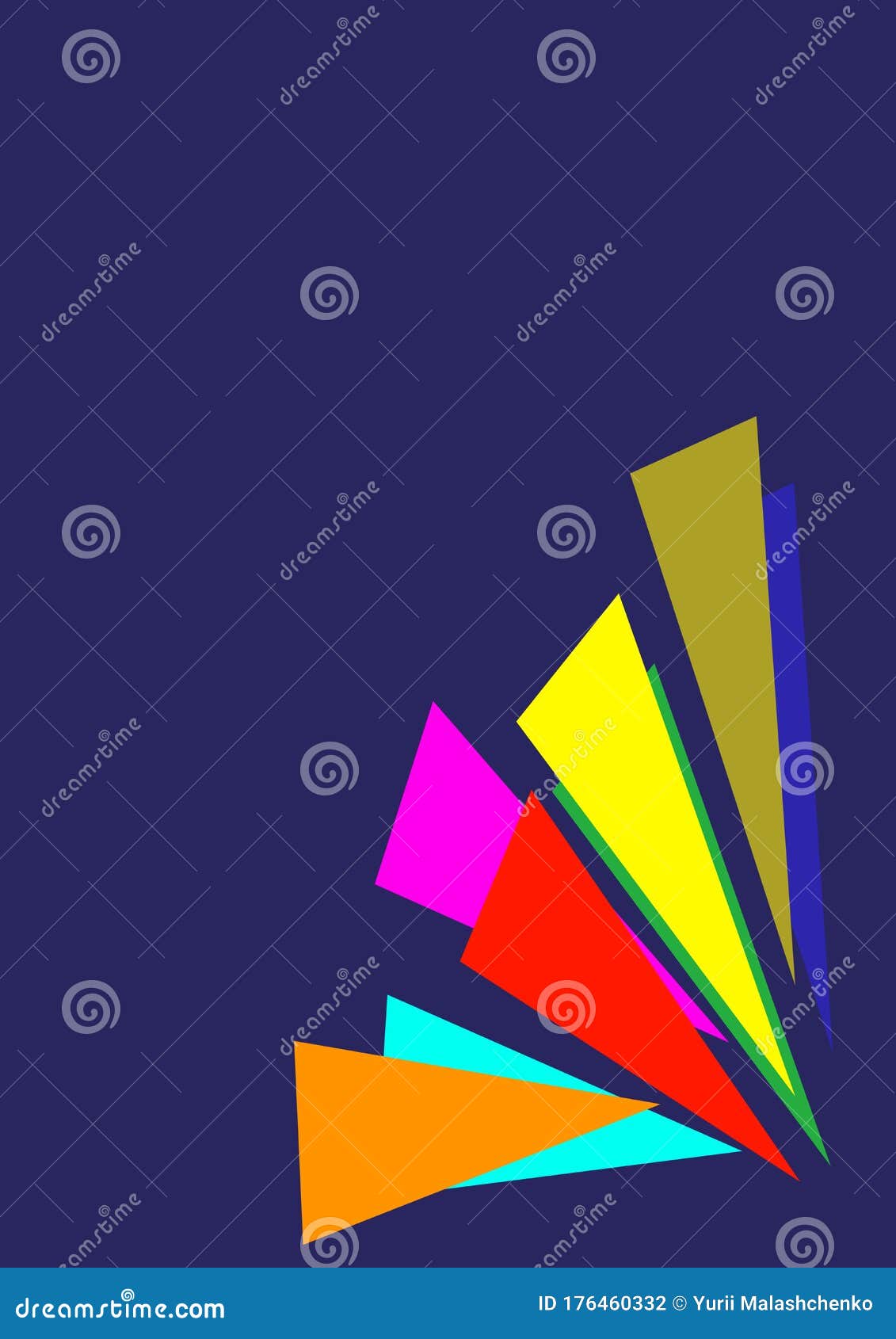 Template for Text Colored Triangles with Place for Text Stock ...