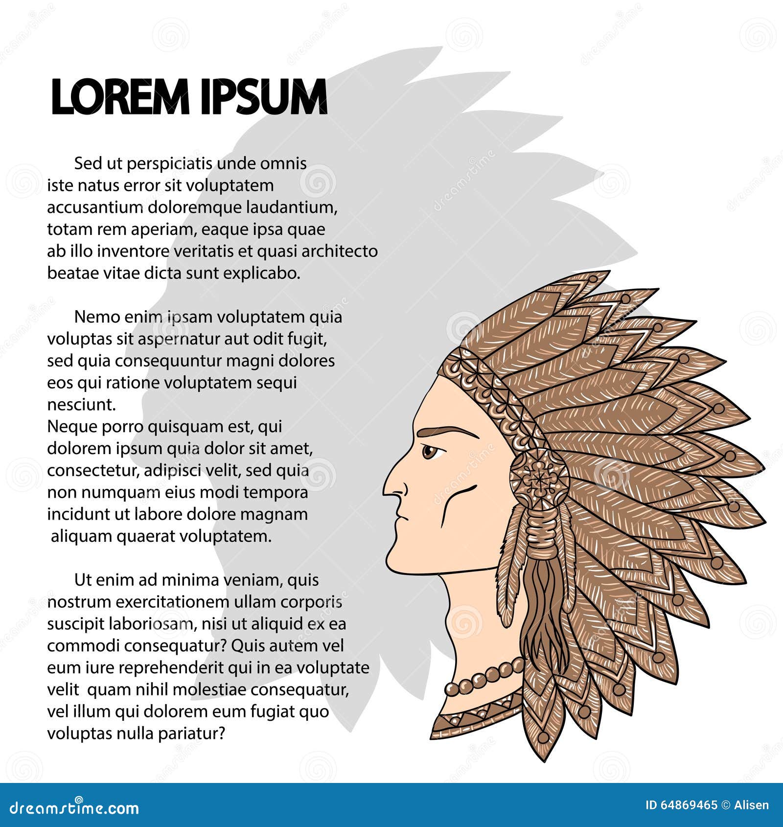Template for Text with Indigenous Chief Stock Vector - Illustration of ...