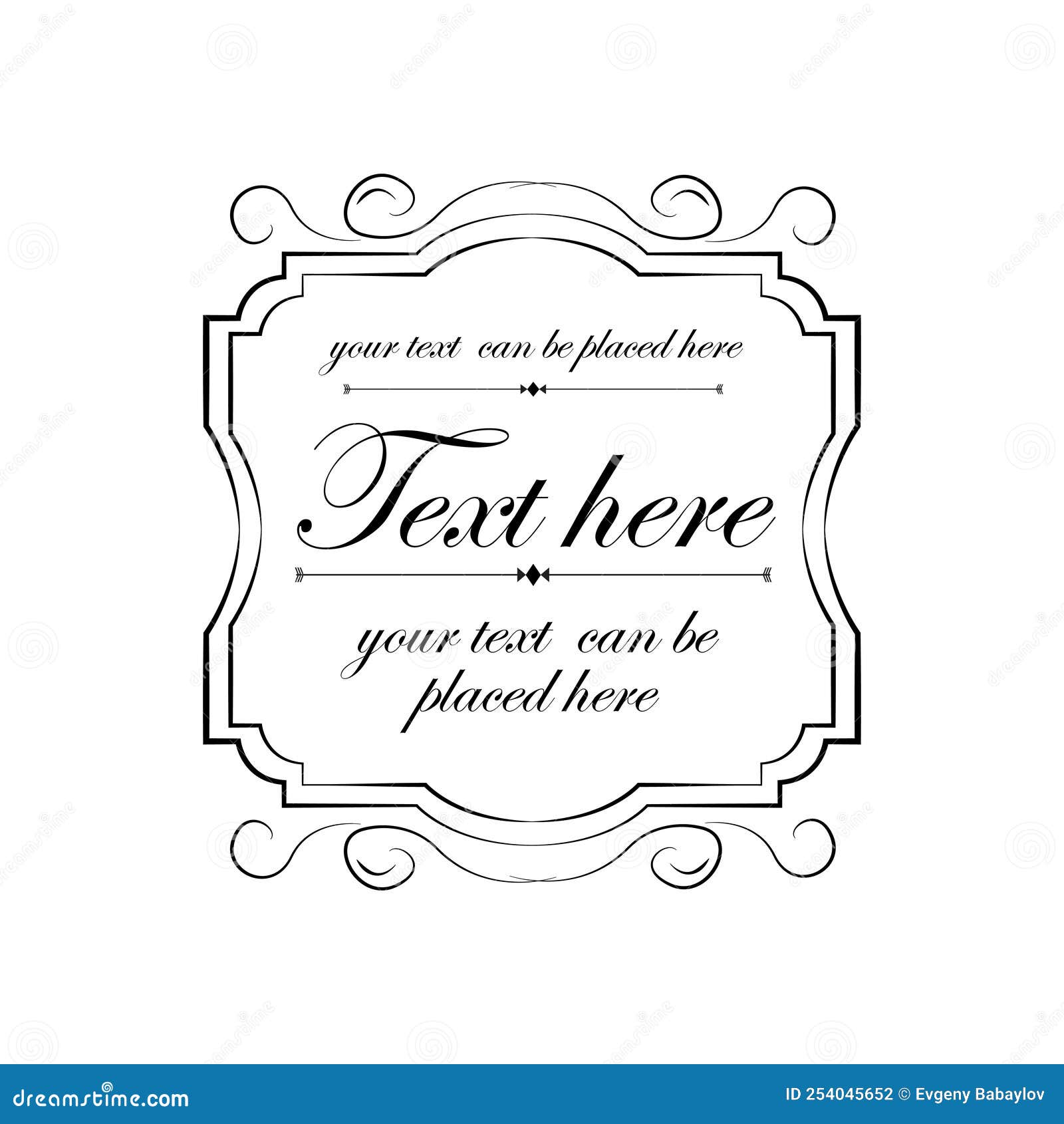 Template with Text, Isolated Empty Field, Vector Ornaments Stock Vector ...
