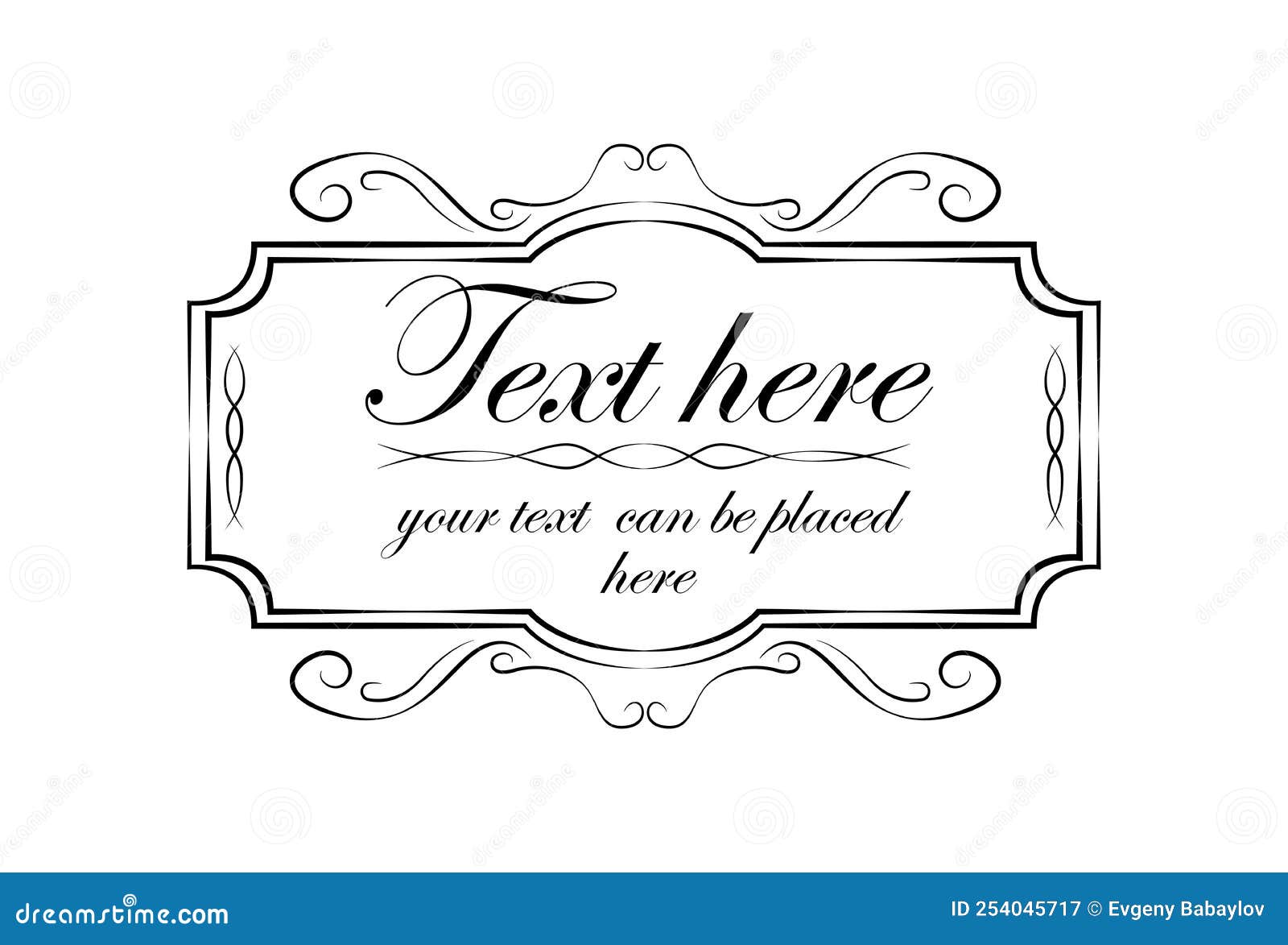Template with Text, Isolated Empty Field, Vector Ornaments Stock Vector ...