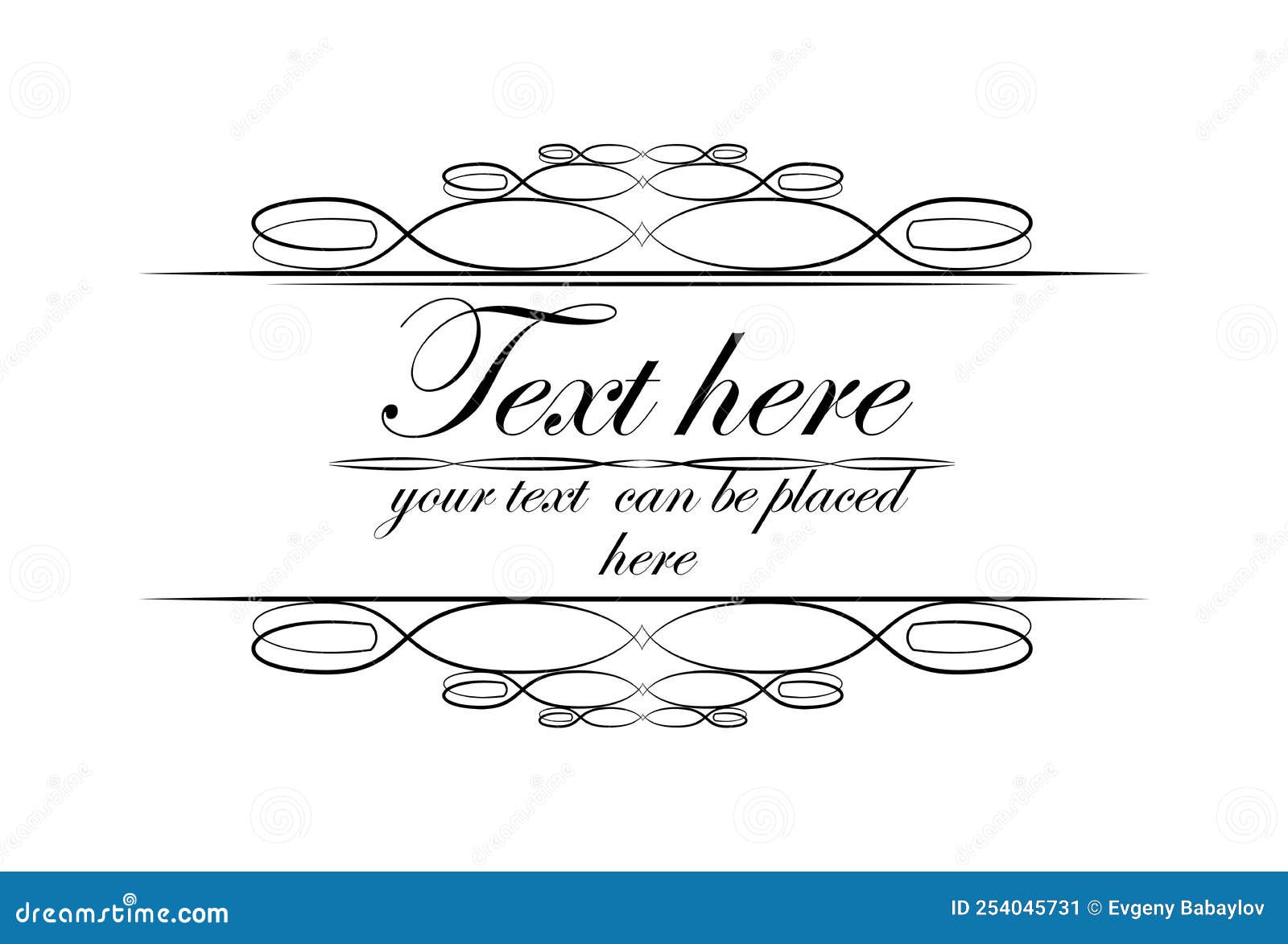 Template with Text, Isolated Empty Field, Vector Ornaments Stock Vector ...