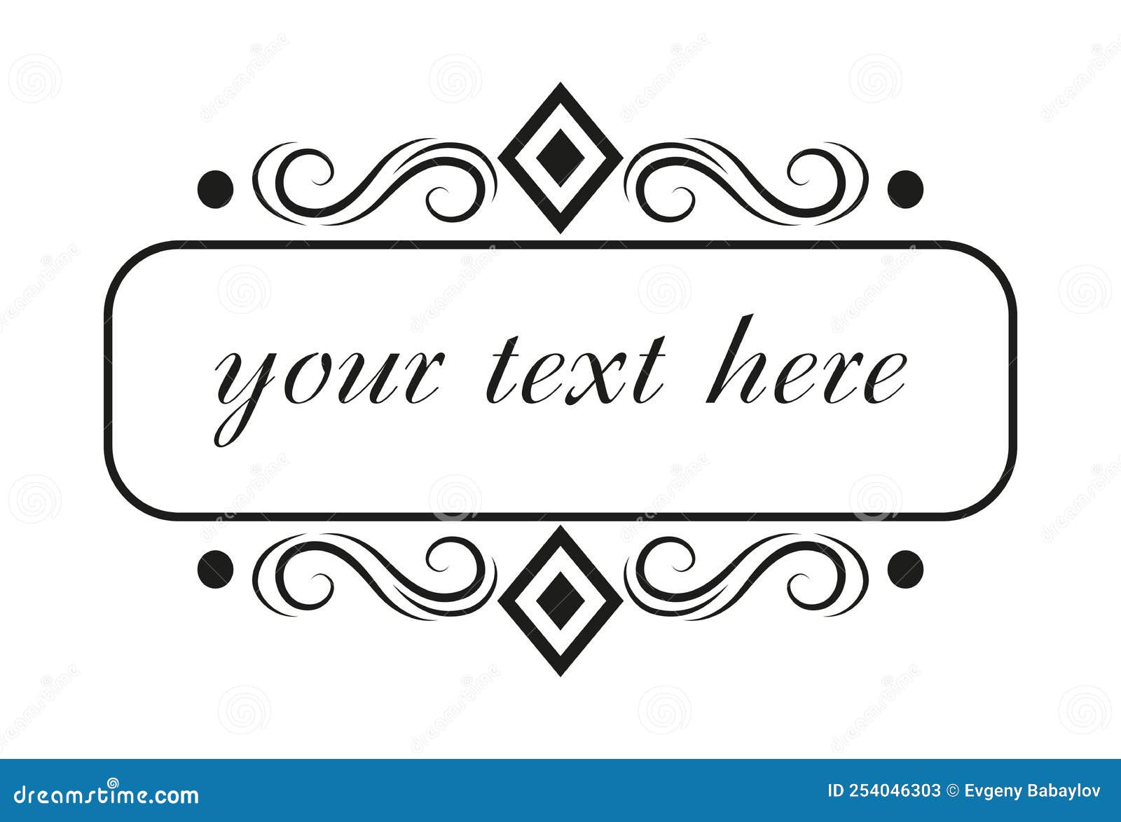 Template with Text, Isolated Empty Field, Vector Ornaments Stock Vector ...