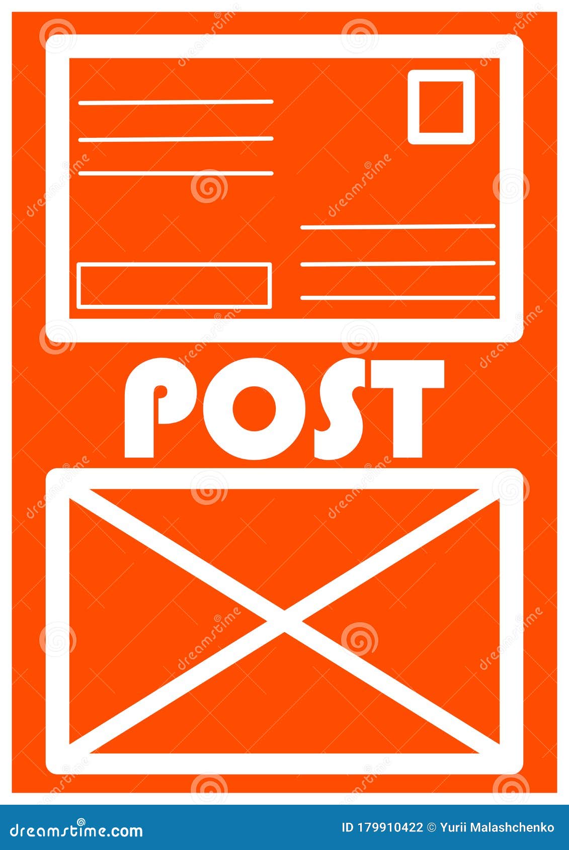 Template for Text Mail Envelope with Text Mail Stock Illustration ...