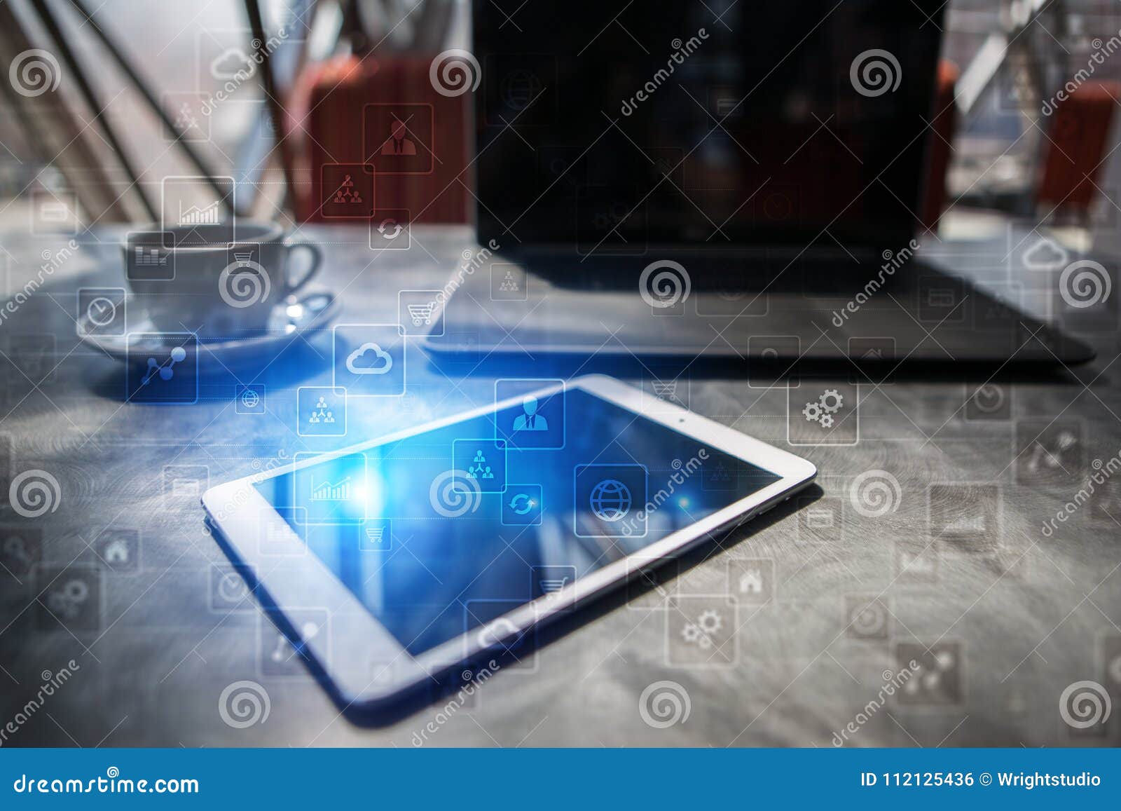 Template for Text, Virtual Screen Background. Business, Internet ...