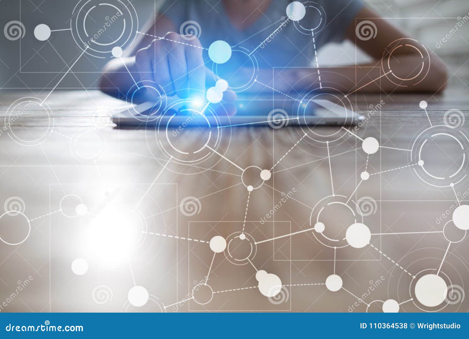 Template for Text, Virtual Screen Background with Icons. Business ...