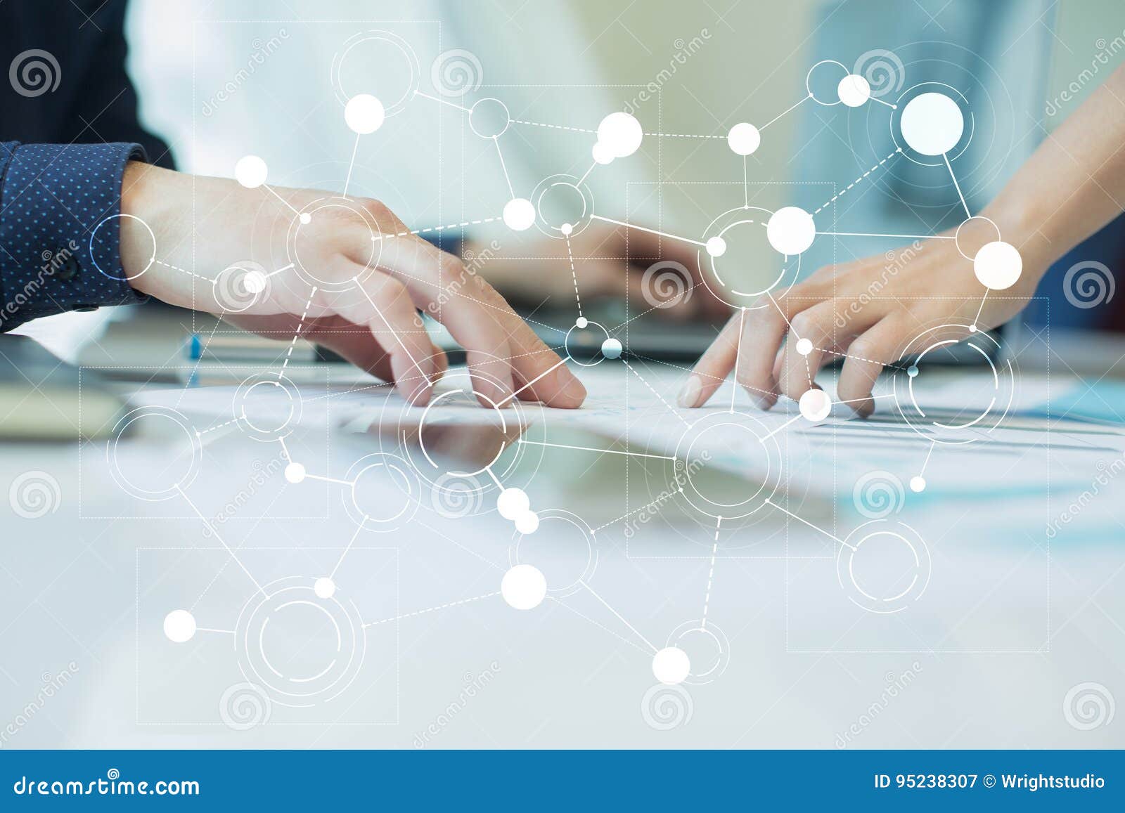 Template for Text, Virtual Screen Background with Icons. Technology ...