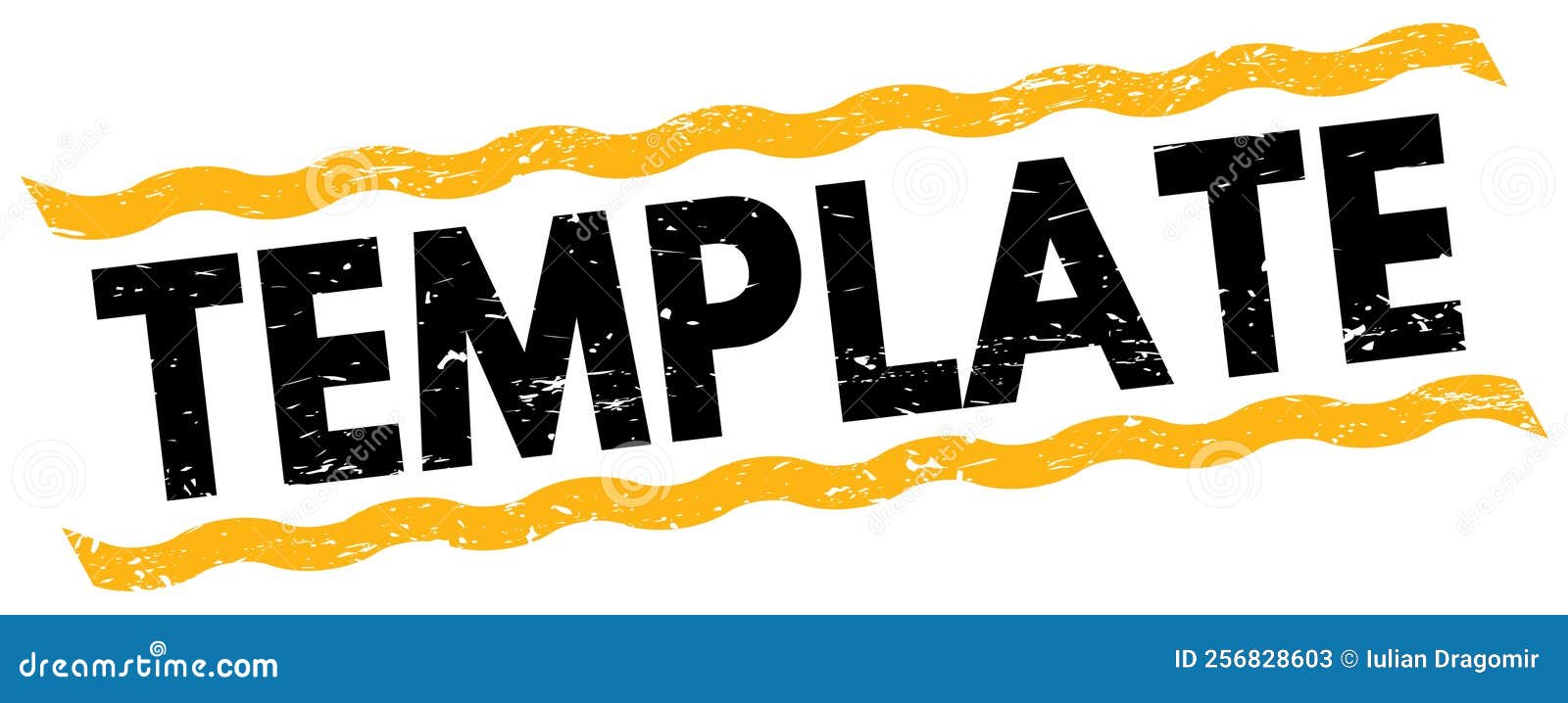 TEMPLATE Text on Yellow-black Lines Stamp Sign Stock Illustration ...