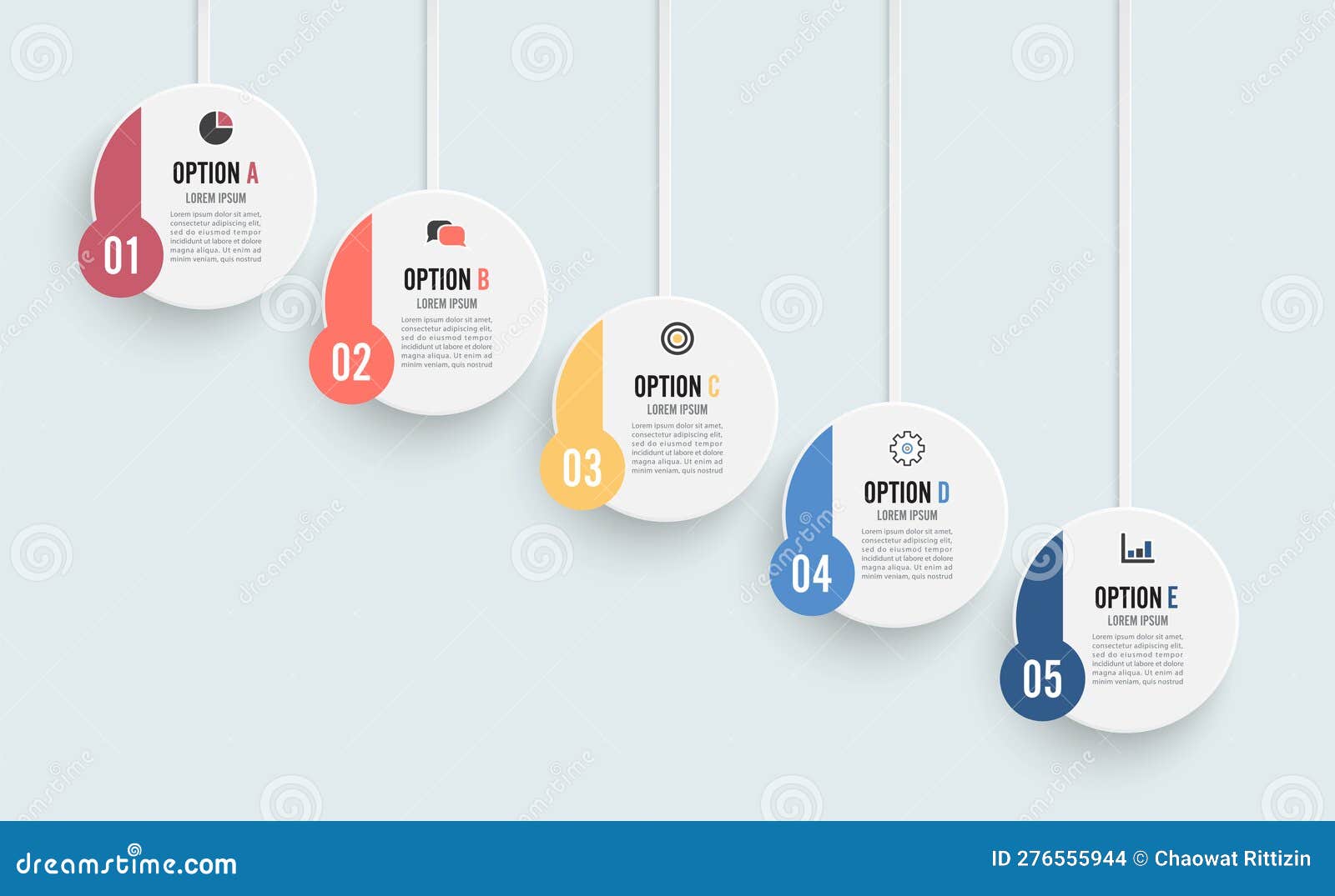 Horizontal Numbered Stripes For Infographic Templates. Concept Business ...