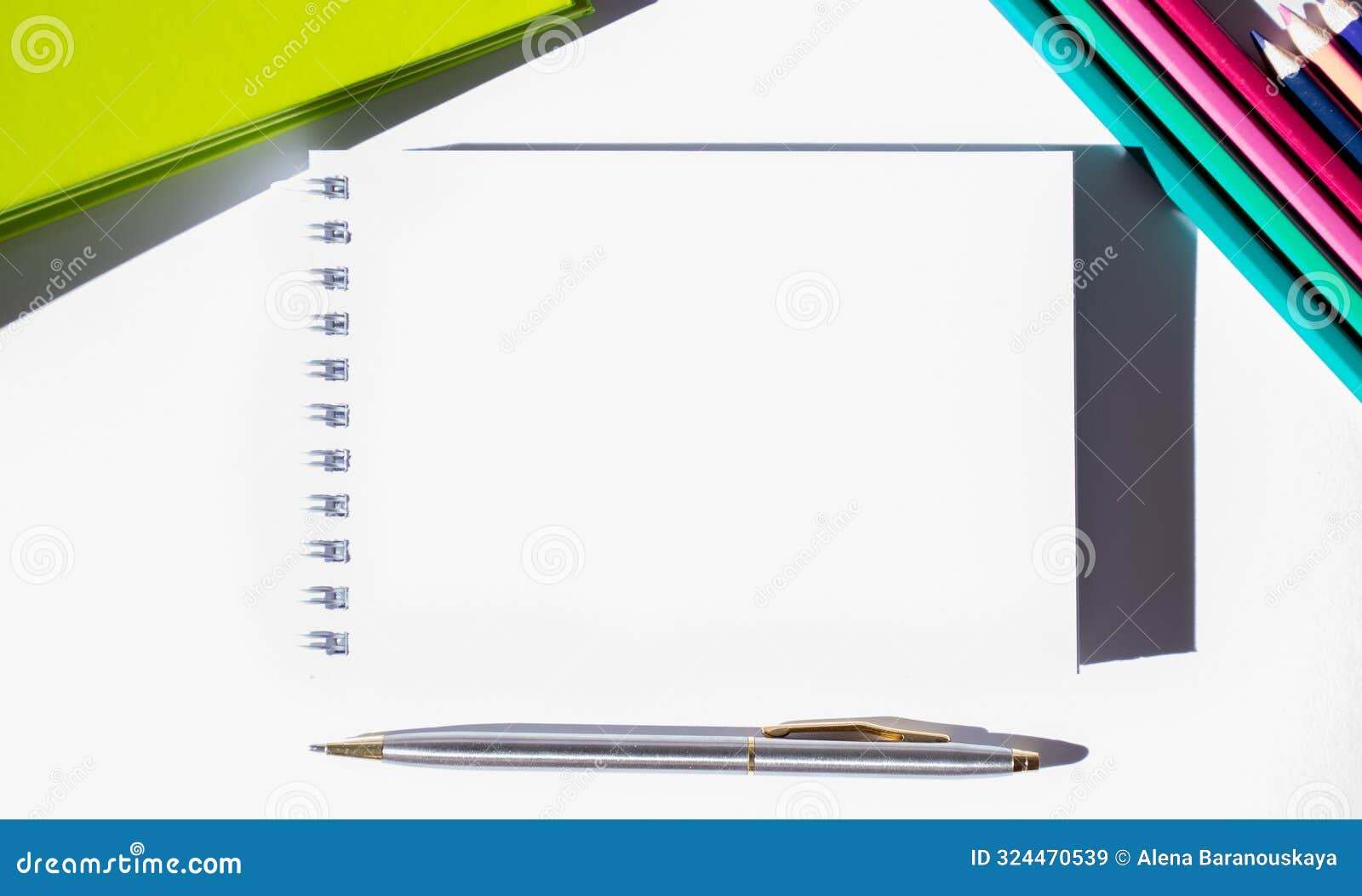 Template. Top View of a White Sheet of Notepad with Entry Field on ...