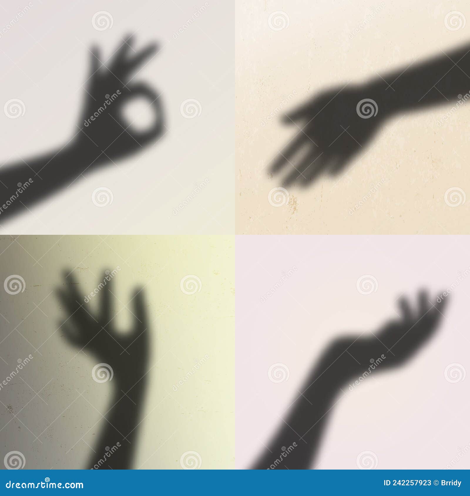 Template Transparent Hand Shadows Vector Illustration. Stock Vector ...