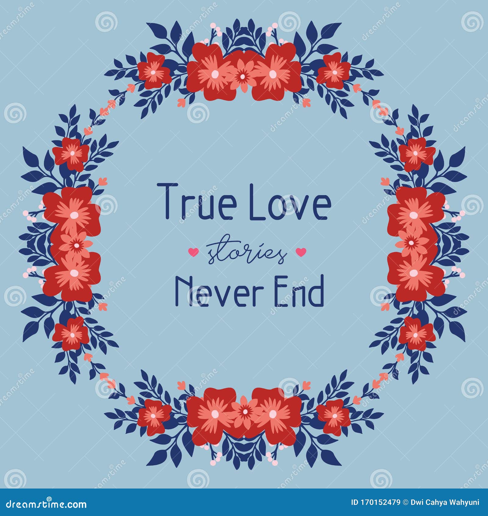 Template for True Love Card Design, with Beautiful of Leaf and Red Rose ...