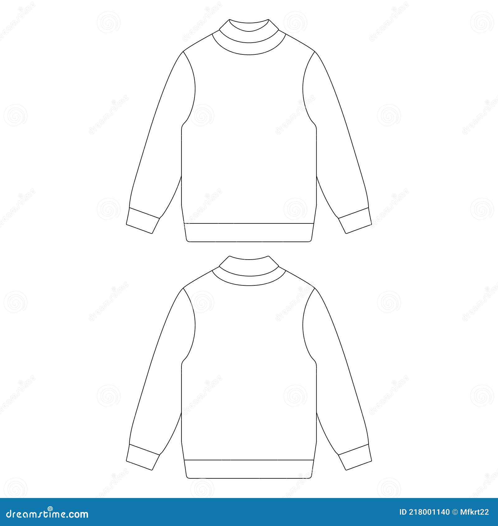 Template Turtleneck Sweater Vector Illustration Flat Sketch Design ...