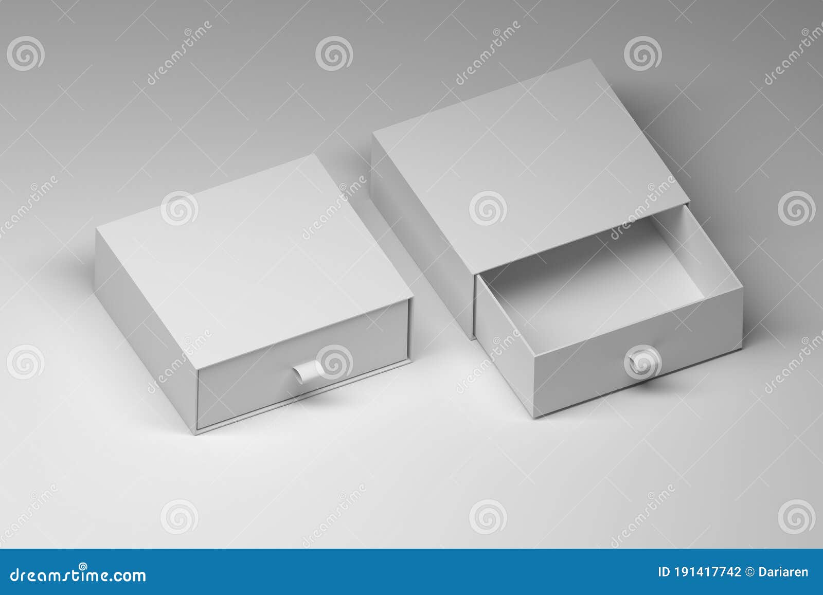 Template with Two Present Gift Blank White Boxes Stock Illustration ...