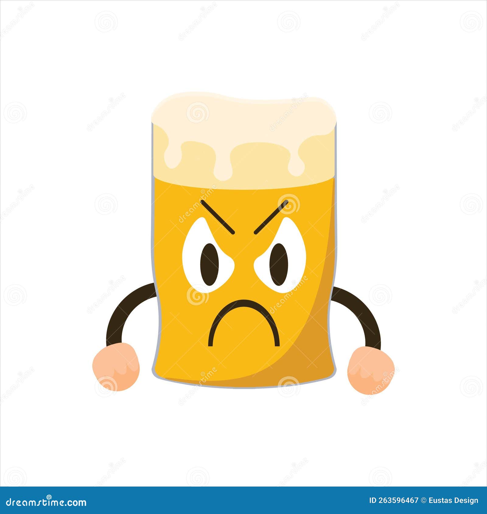 Beer emoticon illustration stock vector. Illustration of lager - 263596467