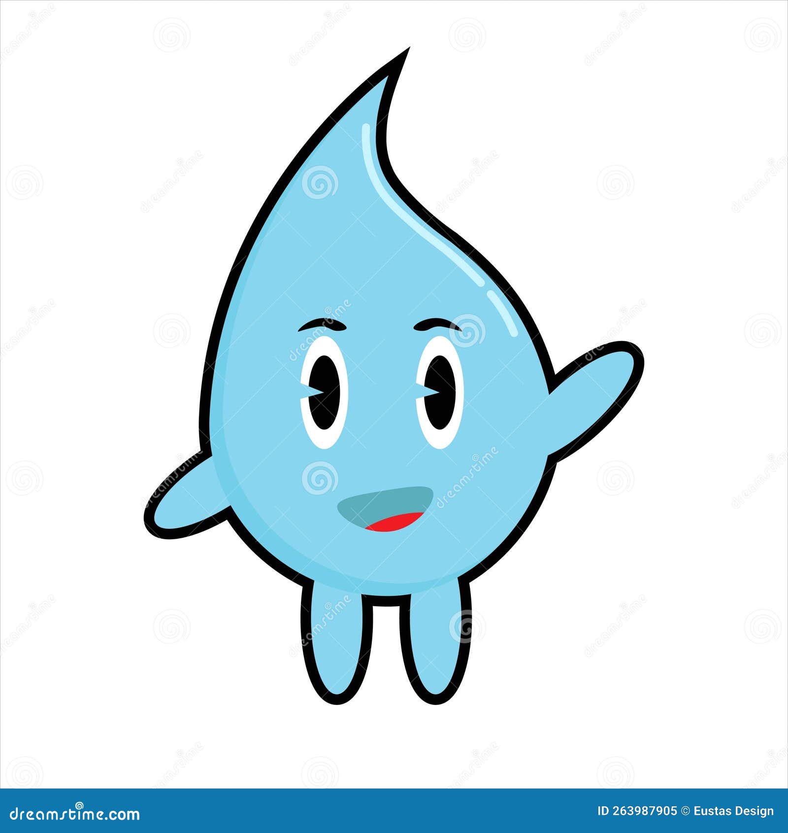 Cute Water Cartoon Illustration Stock Vector - Illustration of text ...