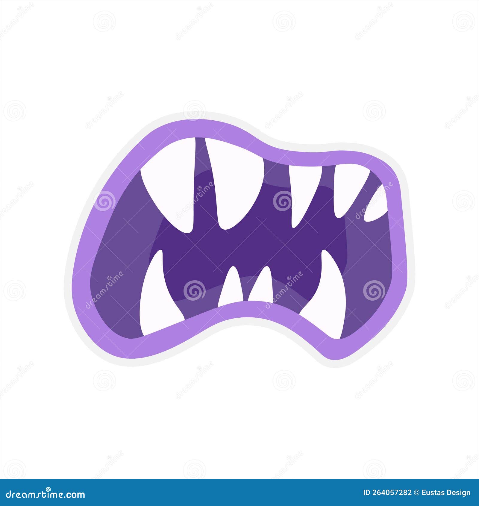 Cute Mouth Monsters Sticker Stock Vector - Illustration of moustache ...