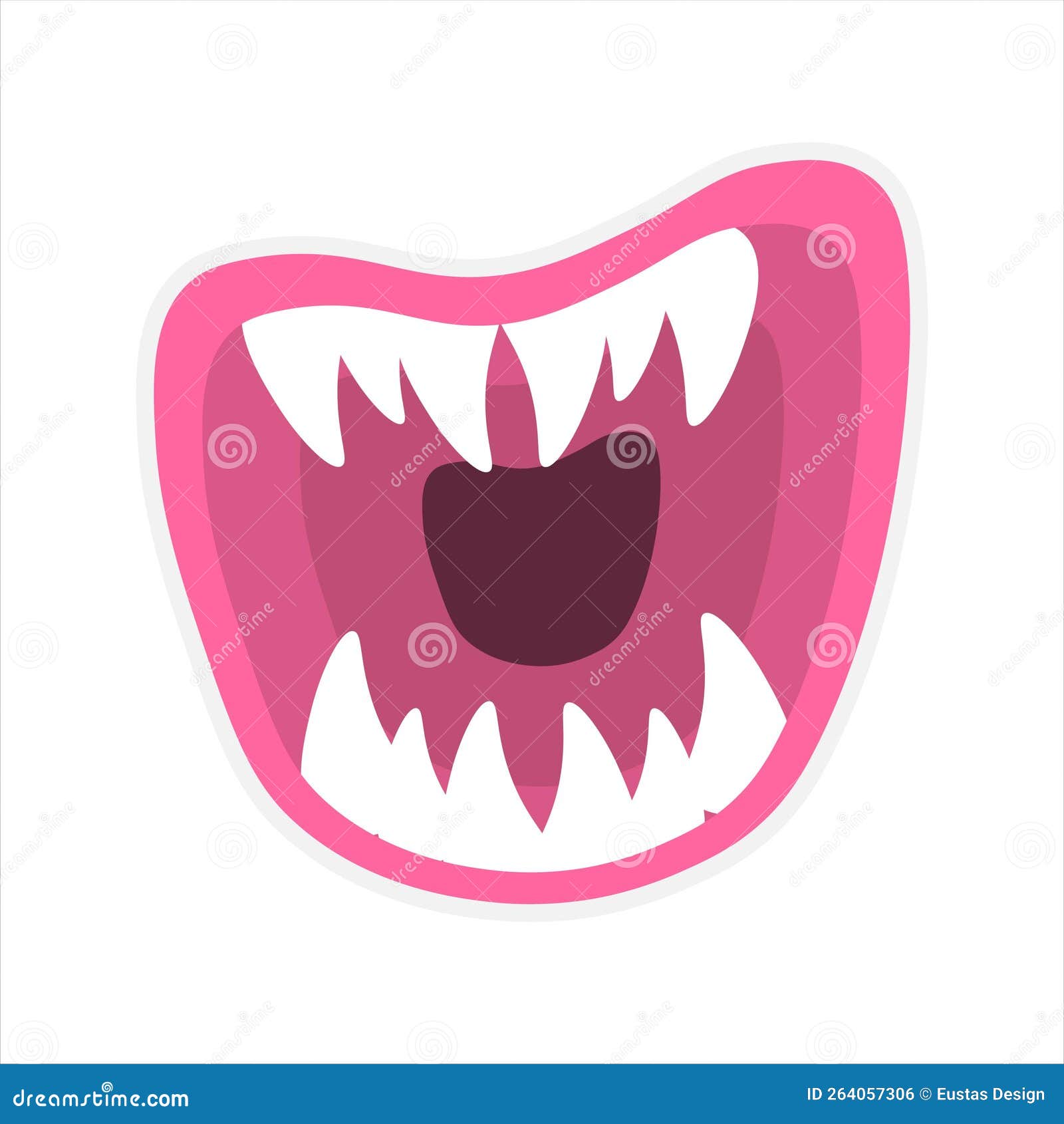 Cute Mouth Monsters Sticker Stock Vector - Illustration of logo, teeth ...