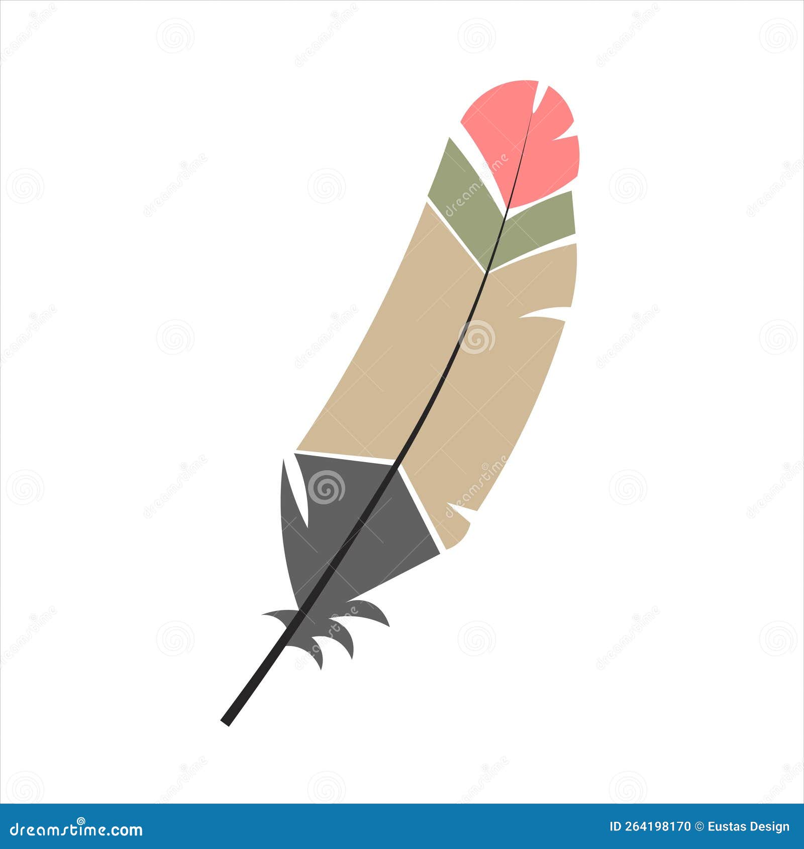 Boho Feather Design Vector stock vector. Illustration of logo - 264198170