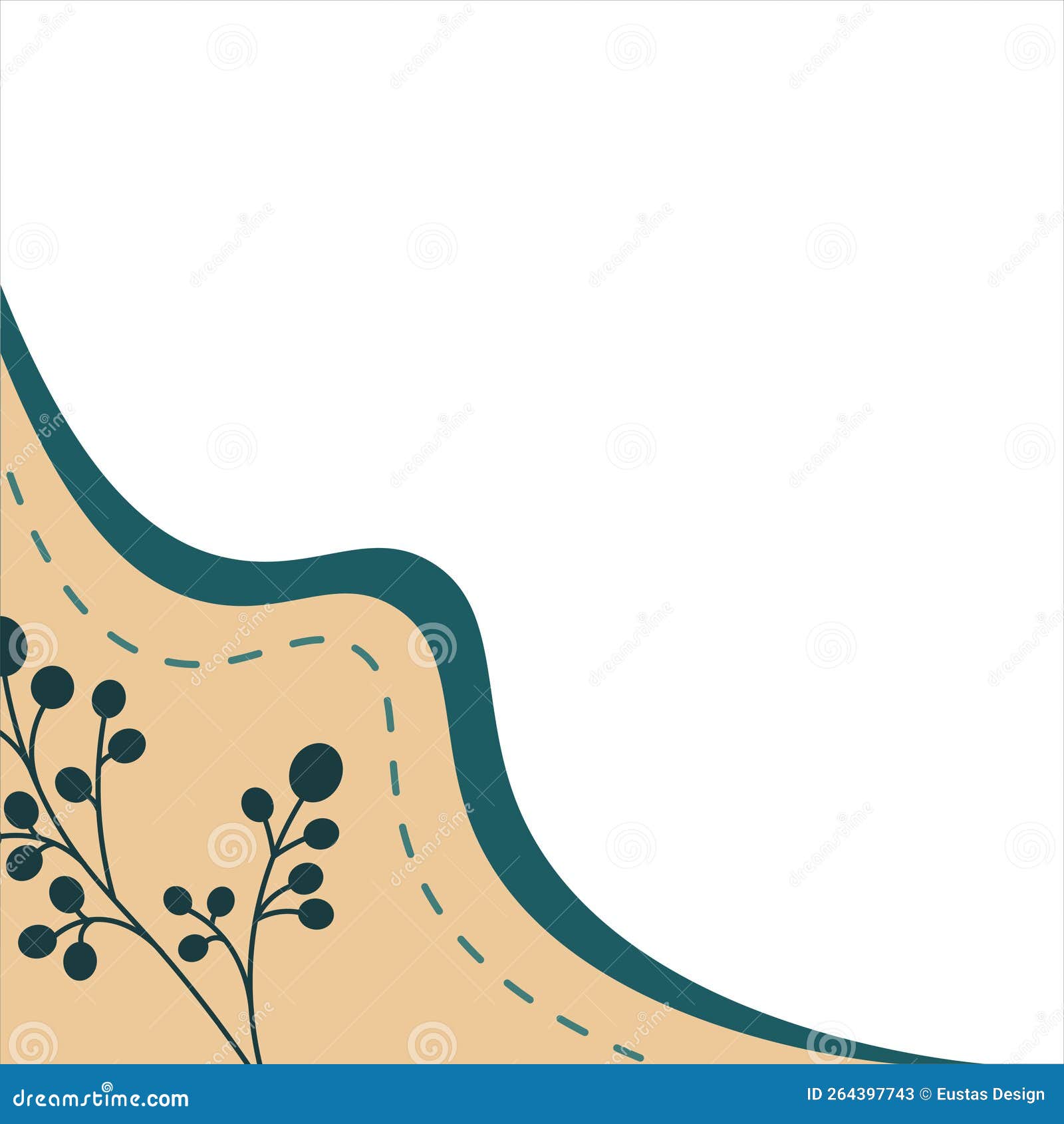 Boho Leaf Corner stock vector. Illustration of flower - 264397743