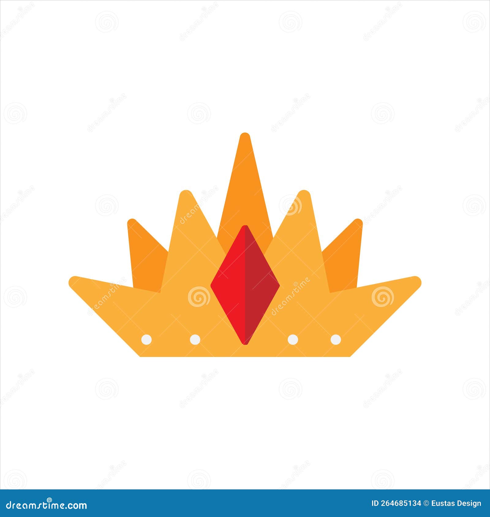 Cute Cartoon Crown Illustration Stock Vector - Illustration of diagram ...