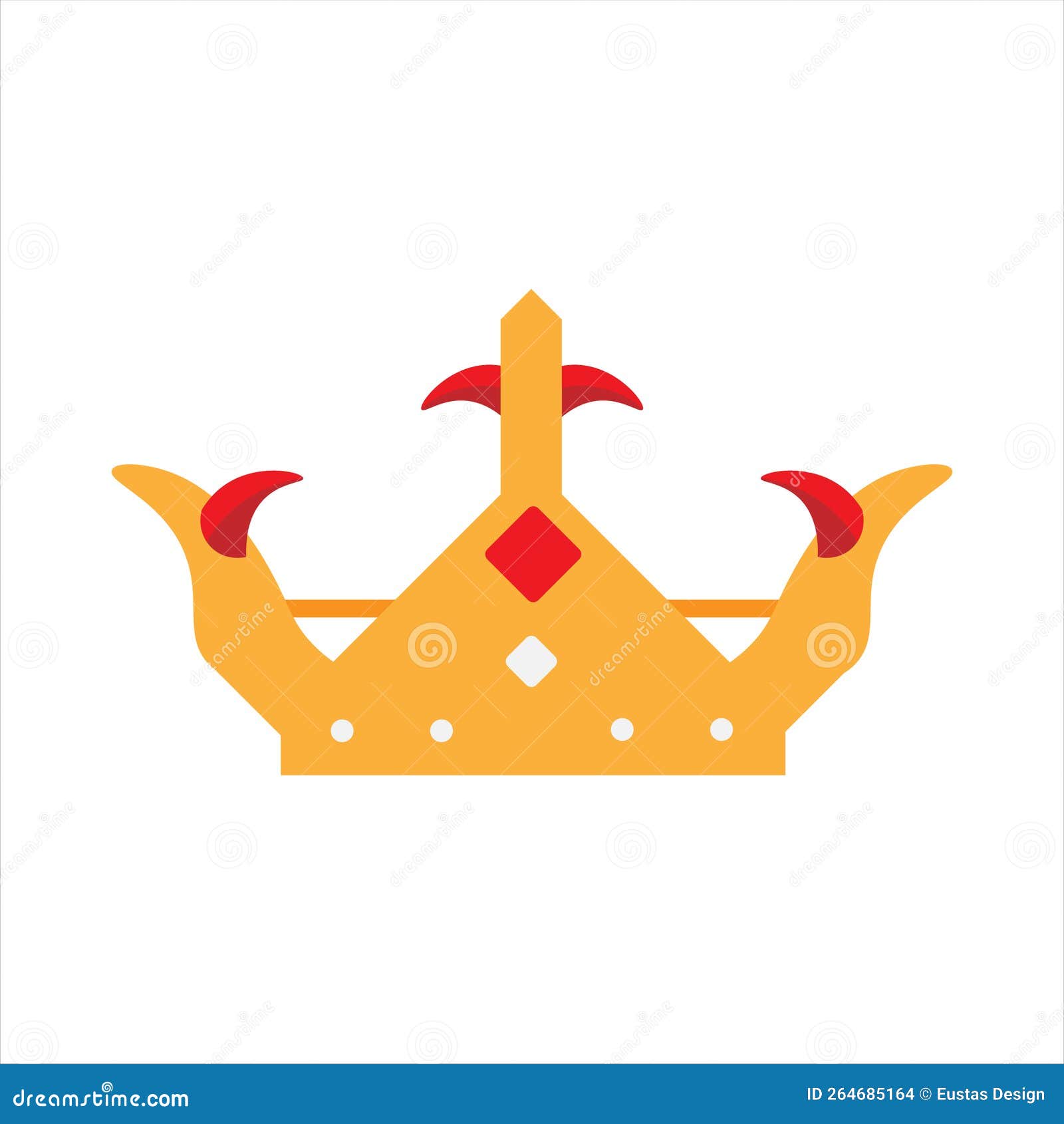 Cute Cartoon Crown Illustration Stock Vector - Illustration of line ...