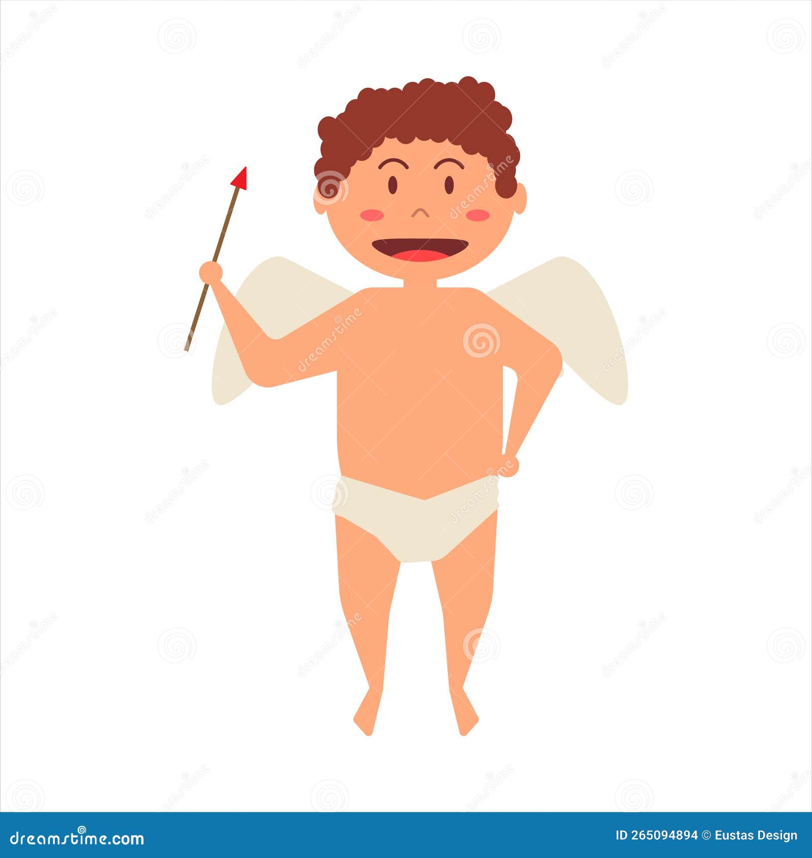 Cupid Cartoon Illustration stock vector. Illustration of head - 265094894