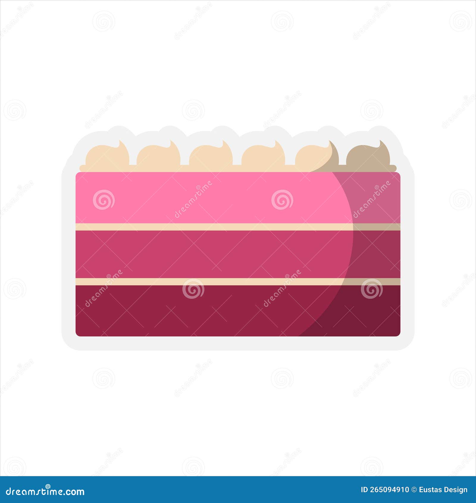 Birthday Cake Sticker stock vector. Illustration of template - 265094910