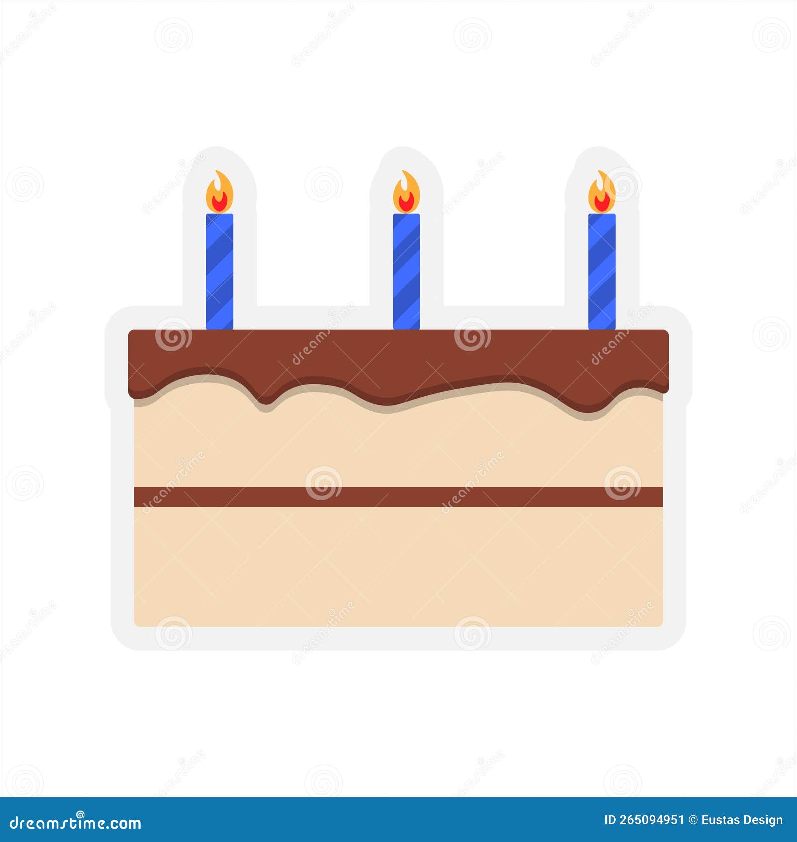 Birthday Cake Sticker stock vector. Illustration of organ - 265094951