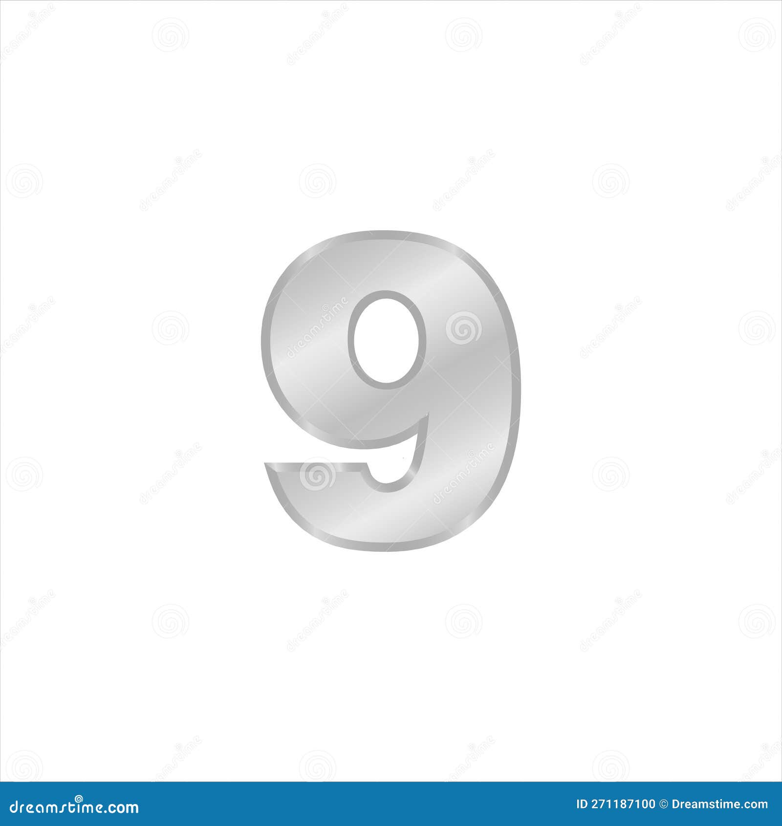 Elegant Silver Number stock vector. Illustration of modern - 271187100
