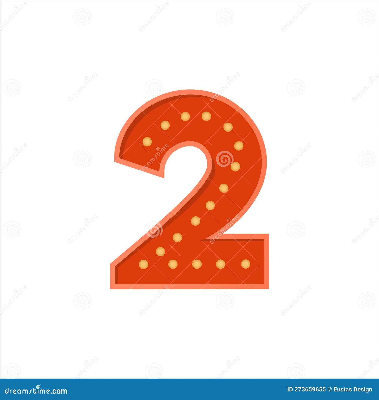 Retro Style Numbers stock vector. Illustration of orange - 273659655
