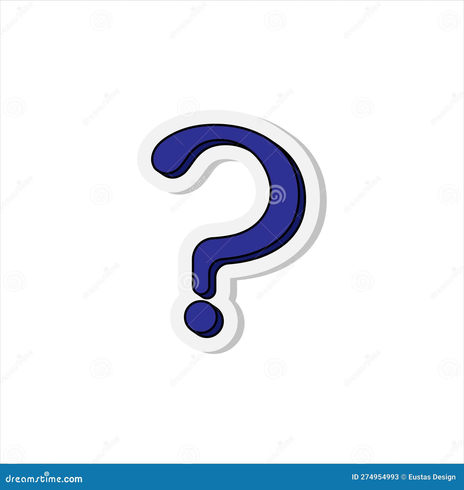 Question Mark Sticker stock vector. Illustration of idea - 274954993