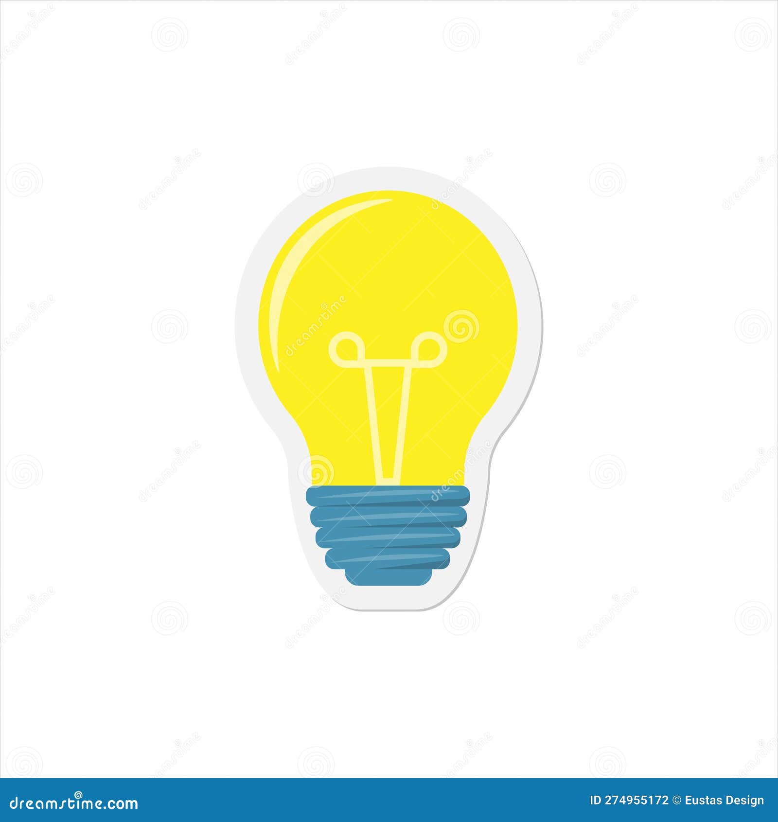 Light Bulb Sticker stock vector. Illustration of sign - 274955172