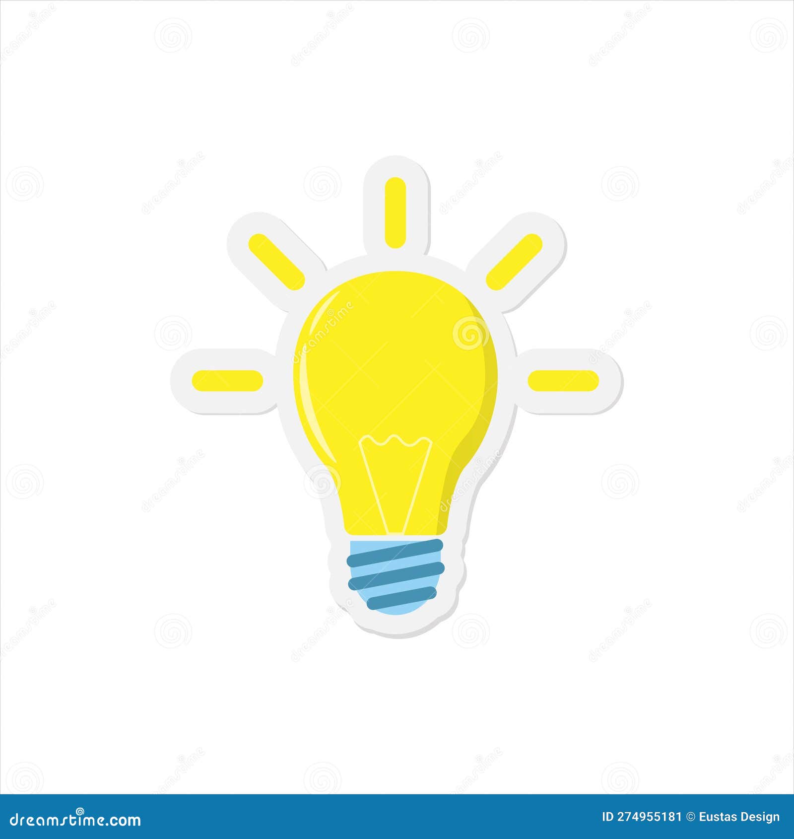 Light Bulb Sticker stock vector. Illustration of text - 274955181