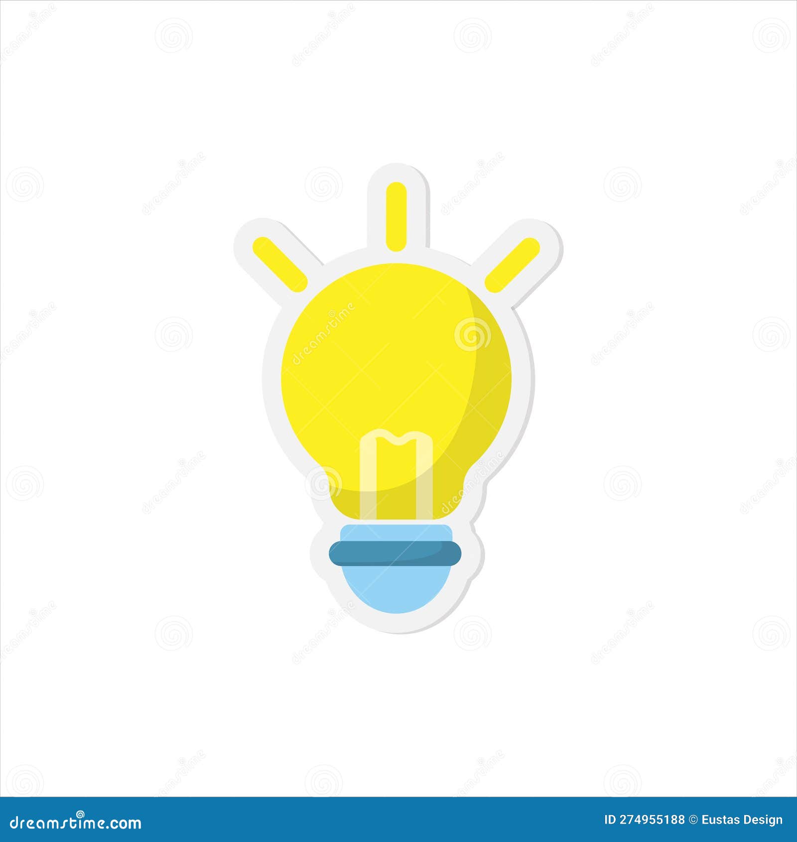 Light Bulb Sticker stock vector. Illustration of presentation - 274955188