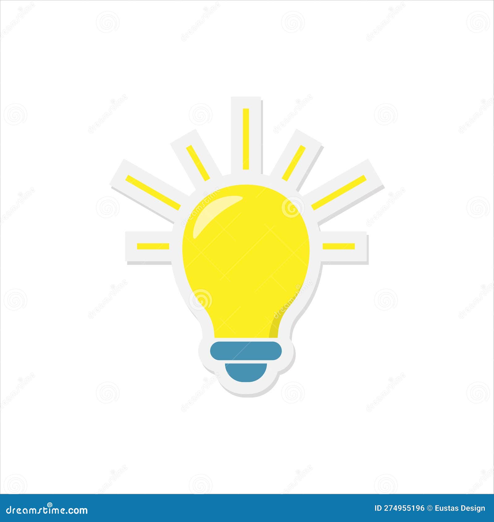 Light Bulb Sticker stock vector. Illustration of font - 274955196
