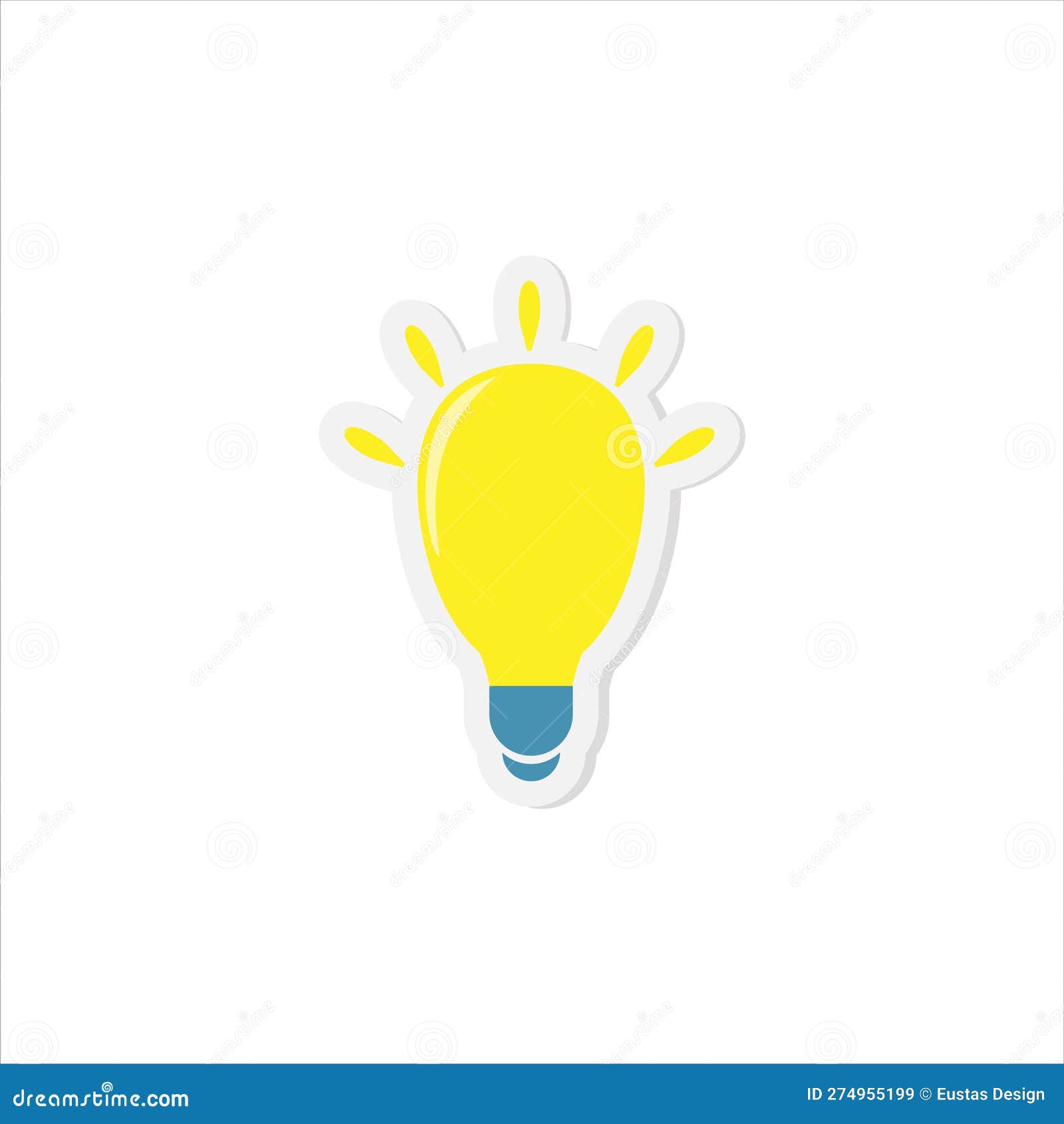 Light Bulb Sticker stock vector. Illustration of light - 274955199