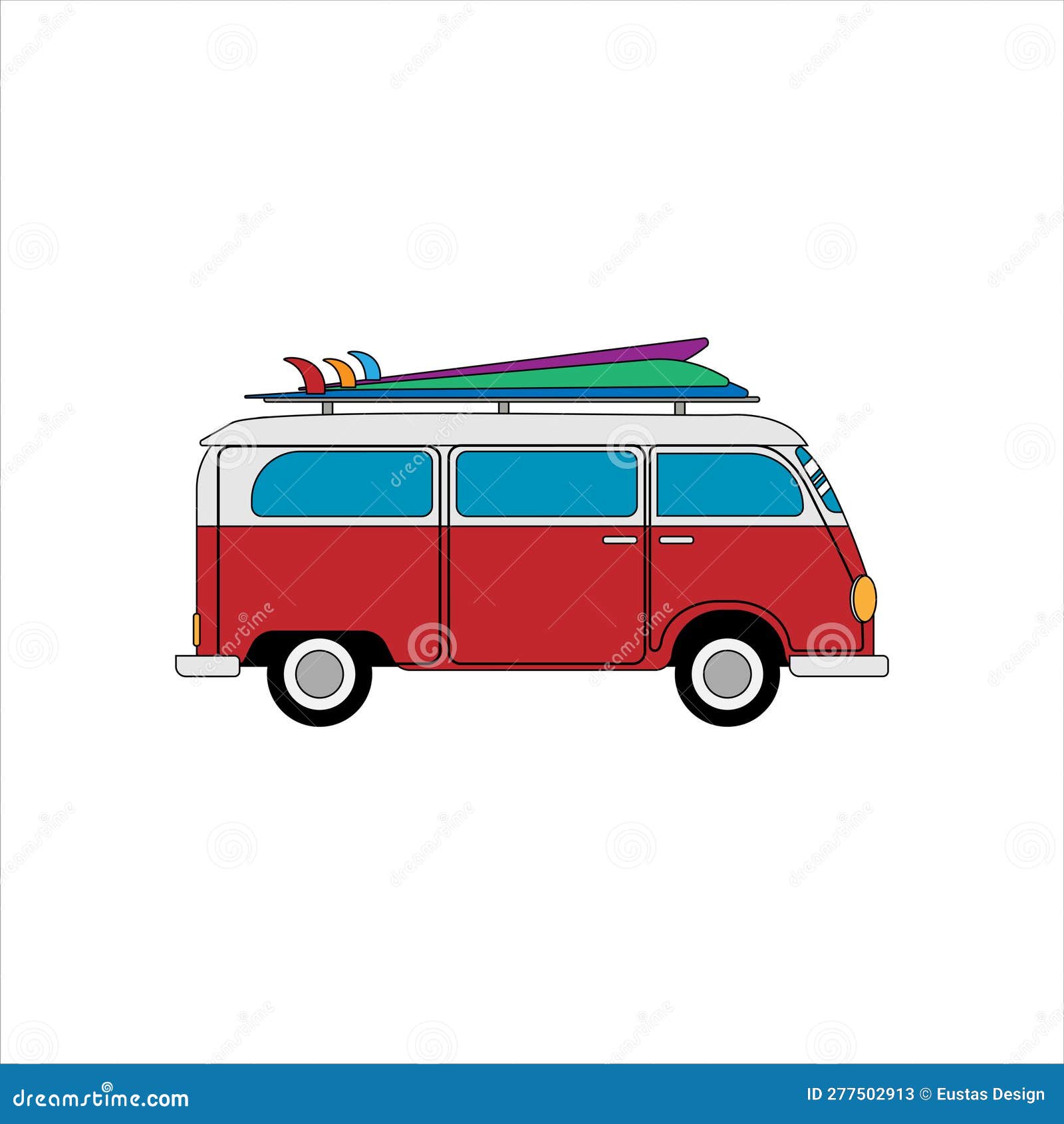 Summer Van Car stock vector. Illustration of landscape - 277502913